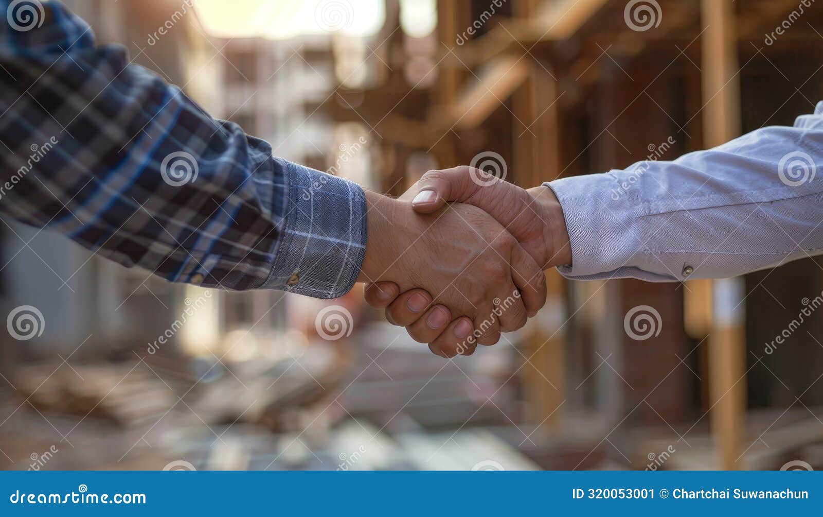 Two Men Shake Hands in a Business Setting by AI Generated Image Stock ...