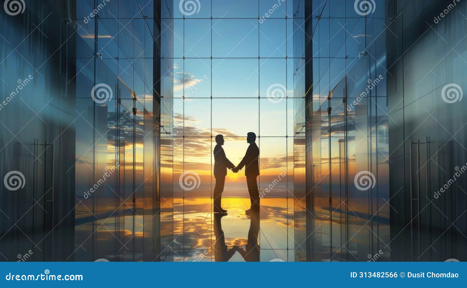 Two Men Shake Hands in Front of a Wall of Boxes Stock Photo - Image of ...