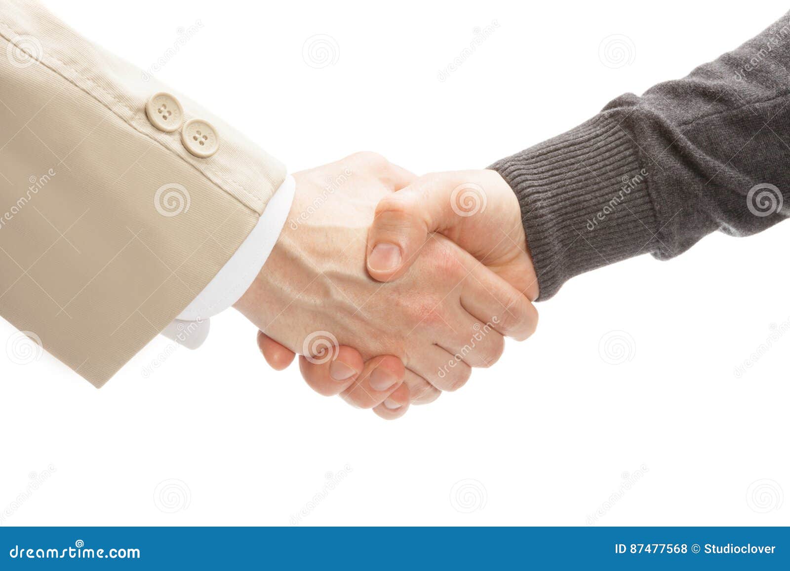 Two Men Shaking Hands - Close Up Studio Shot Stock Photo - Image of ...
