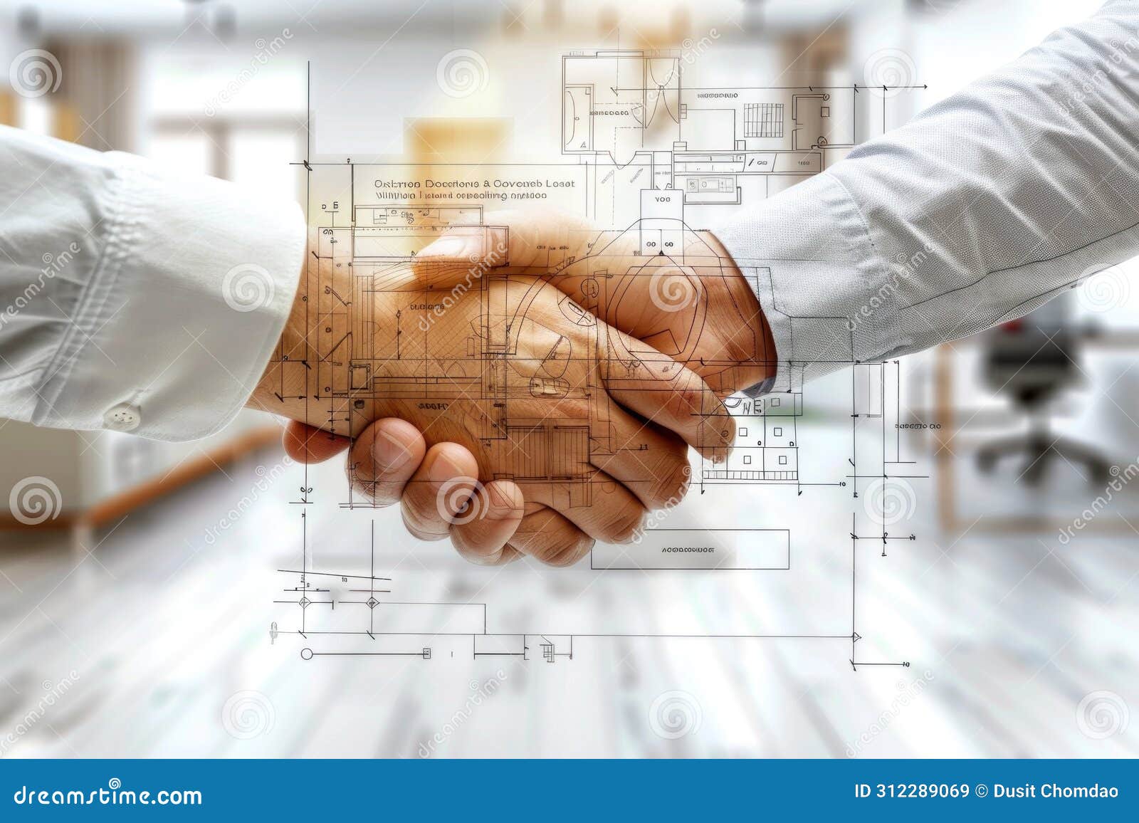 Two Men Shaking Hands in Front of a Building Stock Image - Image of ...