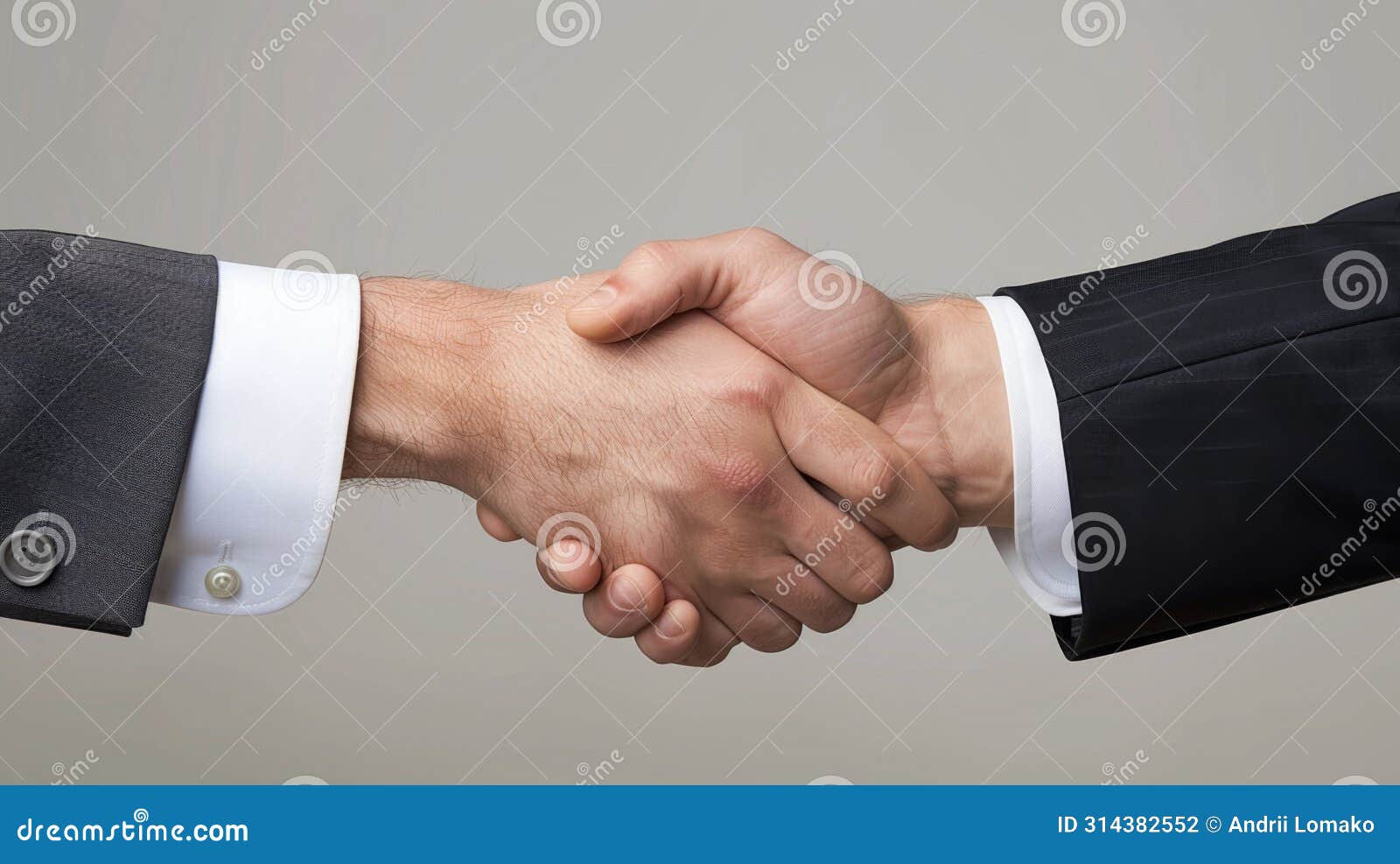 Two Men Shaking Hands in Front of a Gray Background Stock Illustration ...