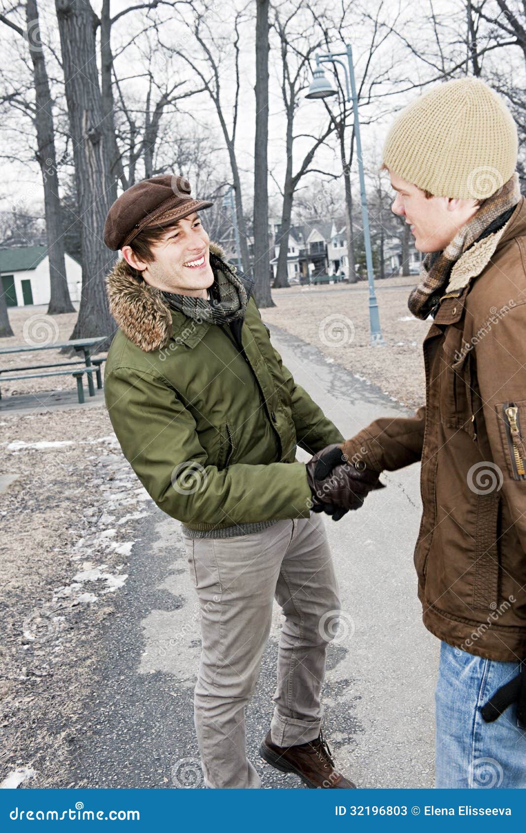 Two Men Shaking Hands in Park Stock Image - Image of meet, park: 32196803