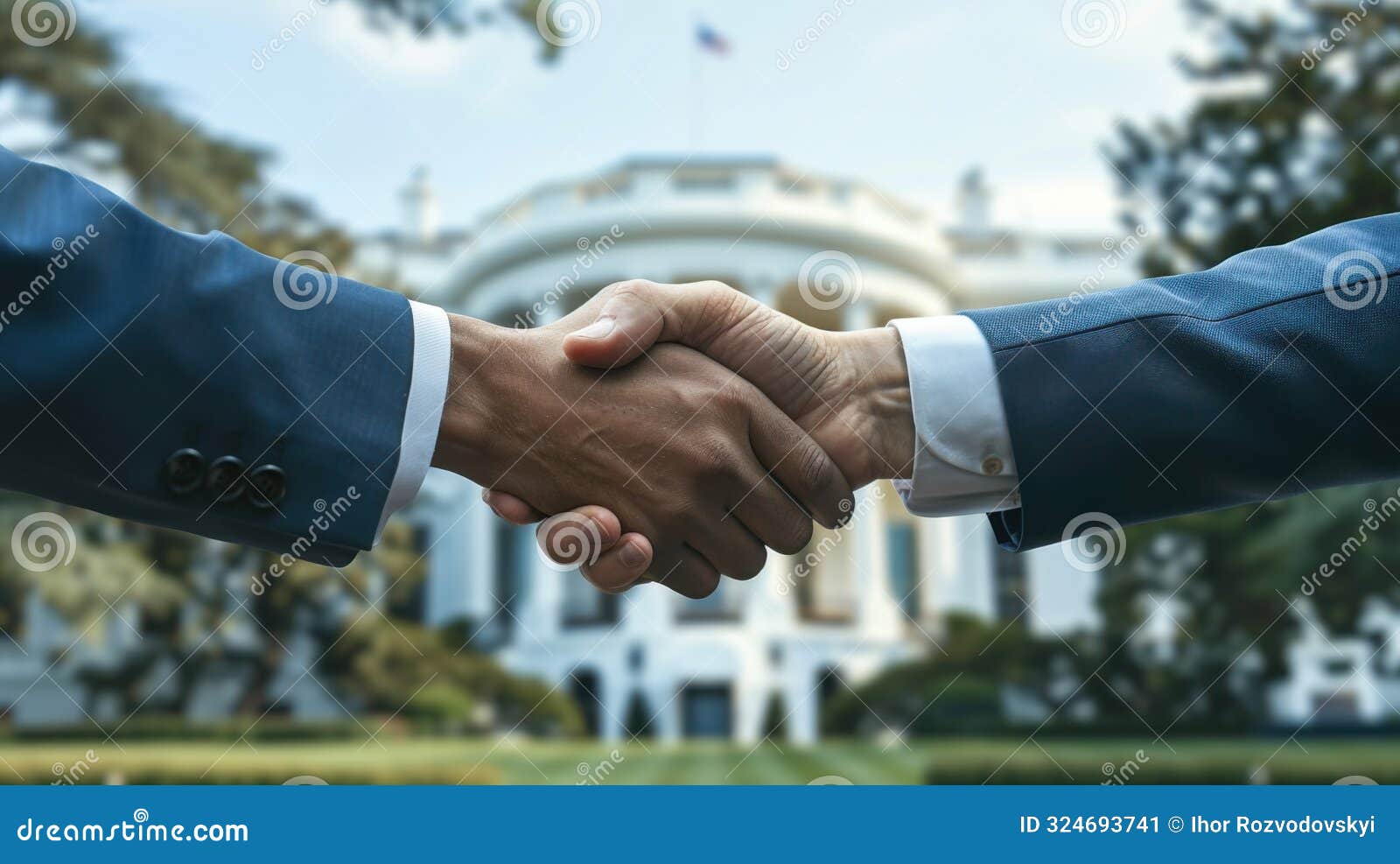 Two Men Shaking Hands. Signing an Important Agreement. Stock ...