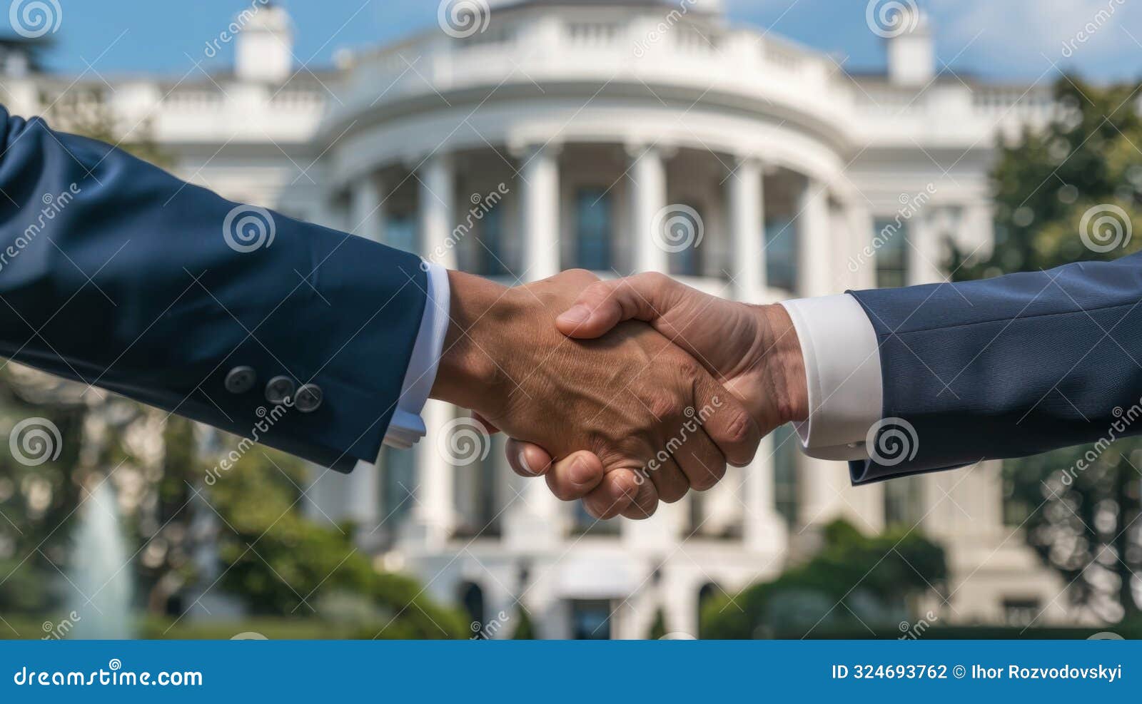 Two Men Shaking Hands. Signing an Important Agreement. Stock ...