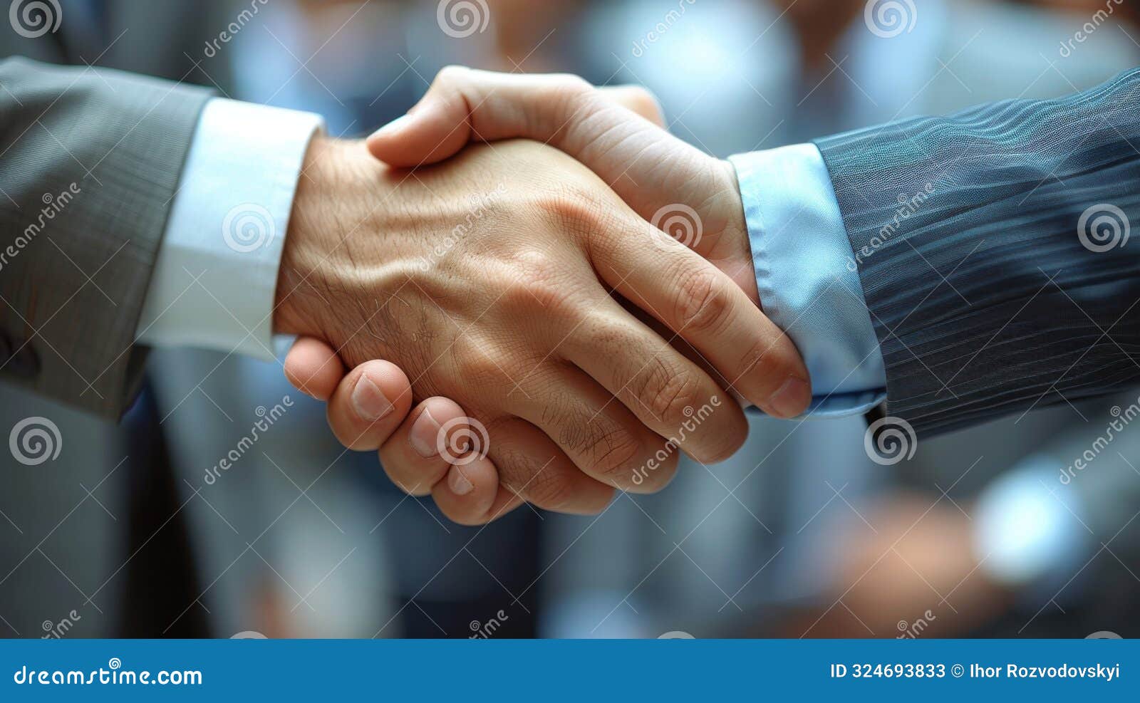 Two Men Shaking Hands. Signing an Important Agreement. Stock ...