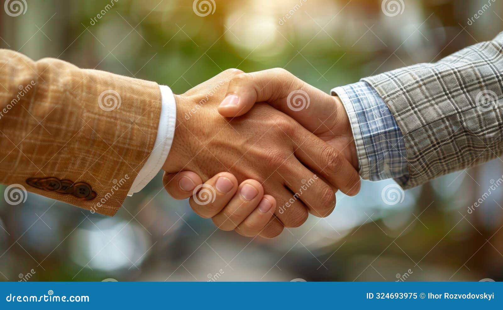 Two Men Shaking Hands. Signing an Important Agreement. Stock ...