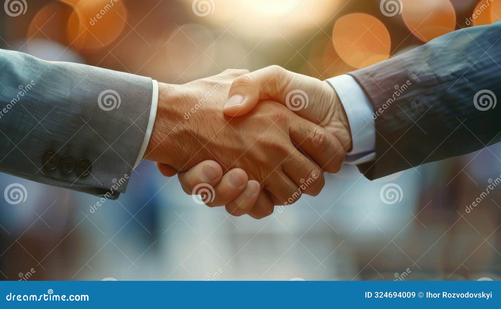 Two Men Shaking Hands. Signing an Important Agreement. Stock ...
