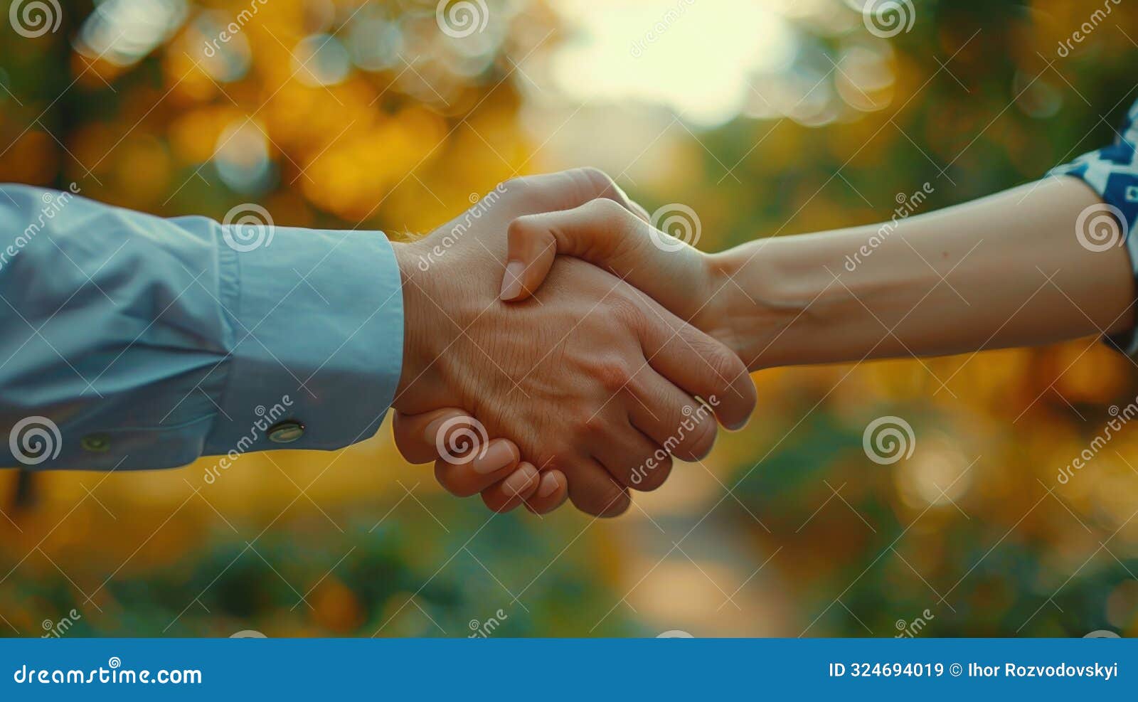 Two Men Shaking Hands. Signing an Important Agreement. Stock ...