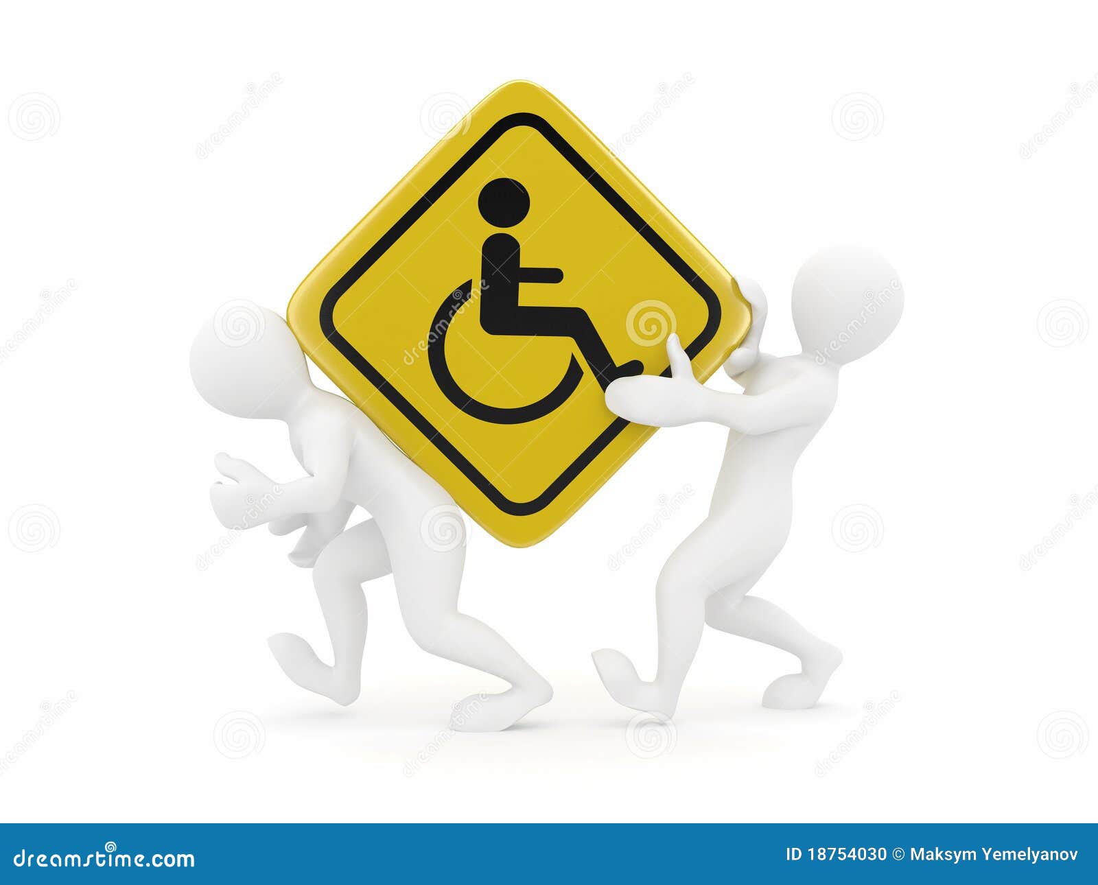 Two Men with Sign Wheelchair Stock Illustration - Illustration of ...