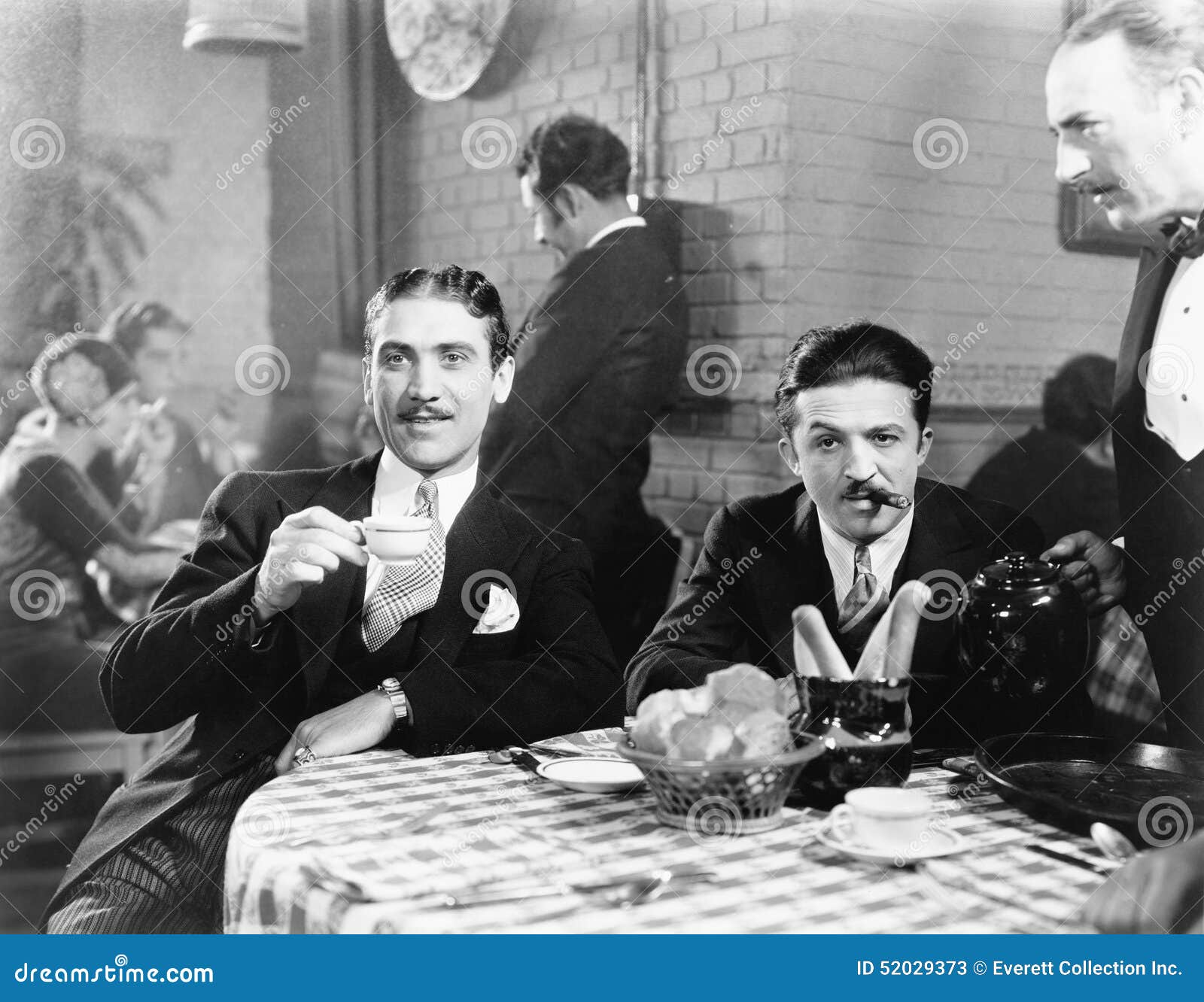 Two Men Sitting Together at a Restaurant Stock Image - Image of ...