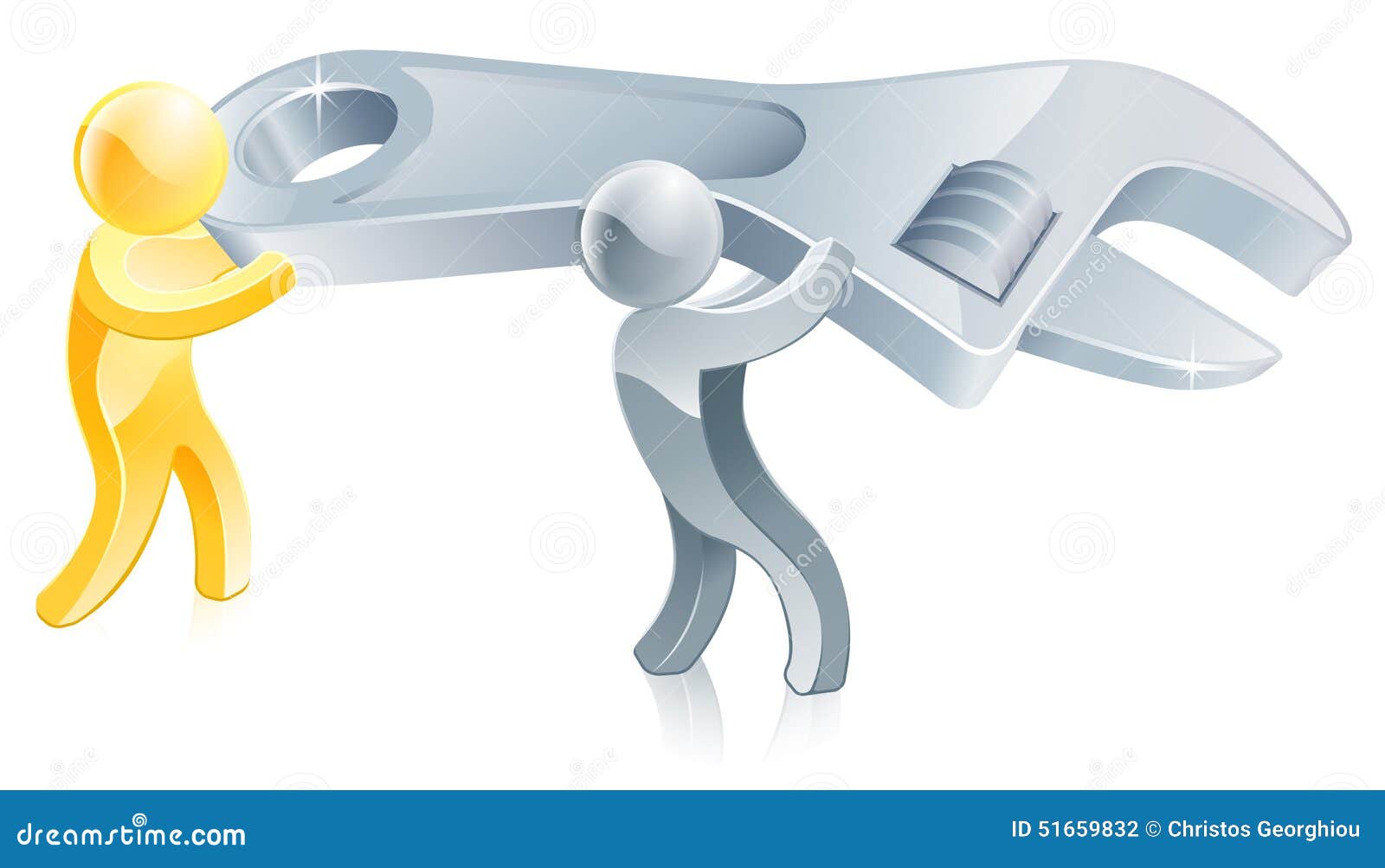 Two men with spanner stock vector. Illustration of mascots - 51659832