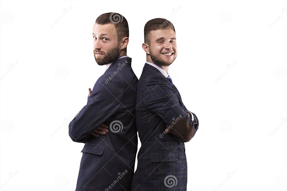 Two Men Standing Back To Back Stock Image - Image of person, mentor ...