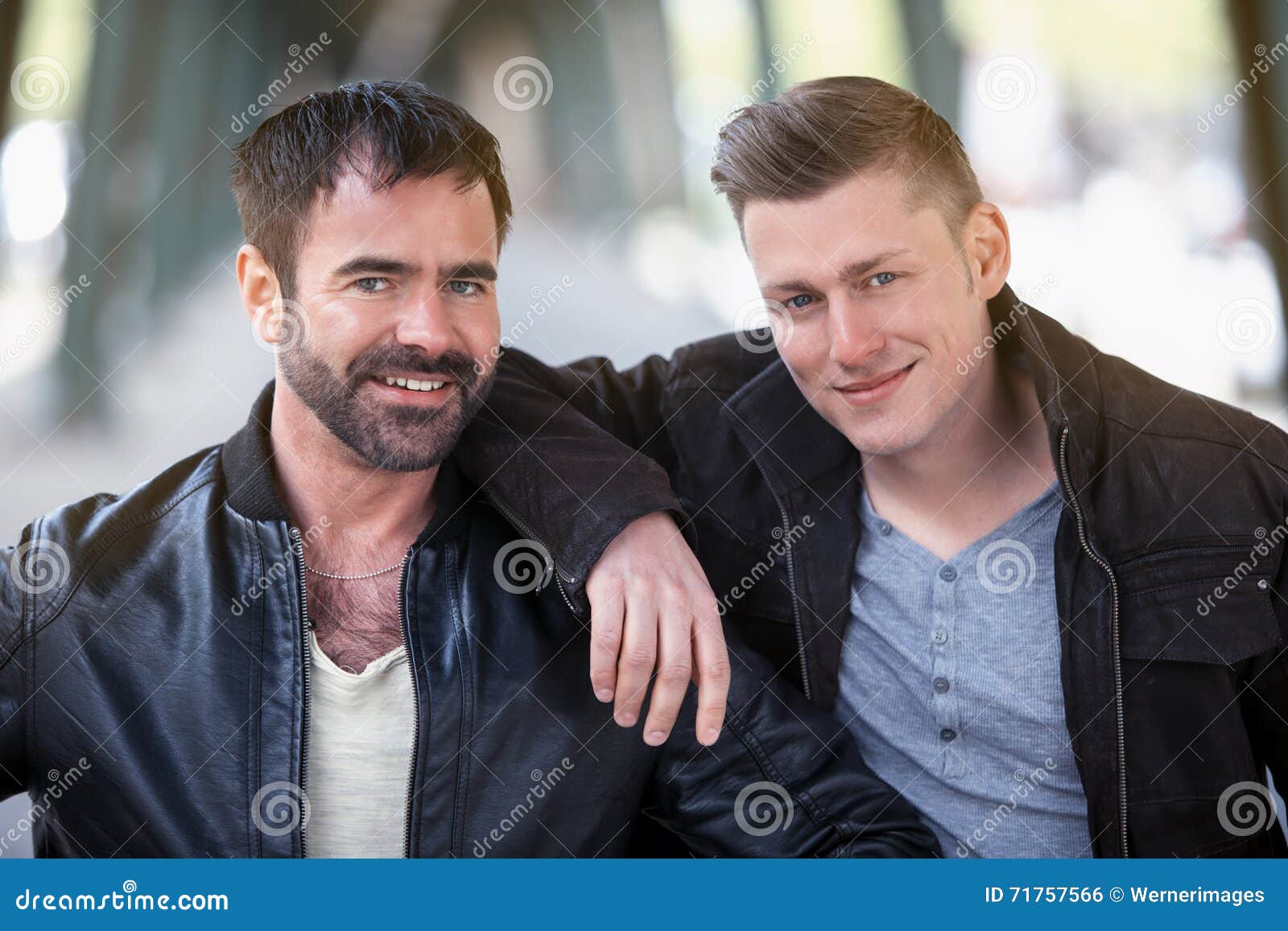 Two Men Standing and Smiling at Camera Stock Photo - Image of person ...