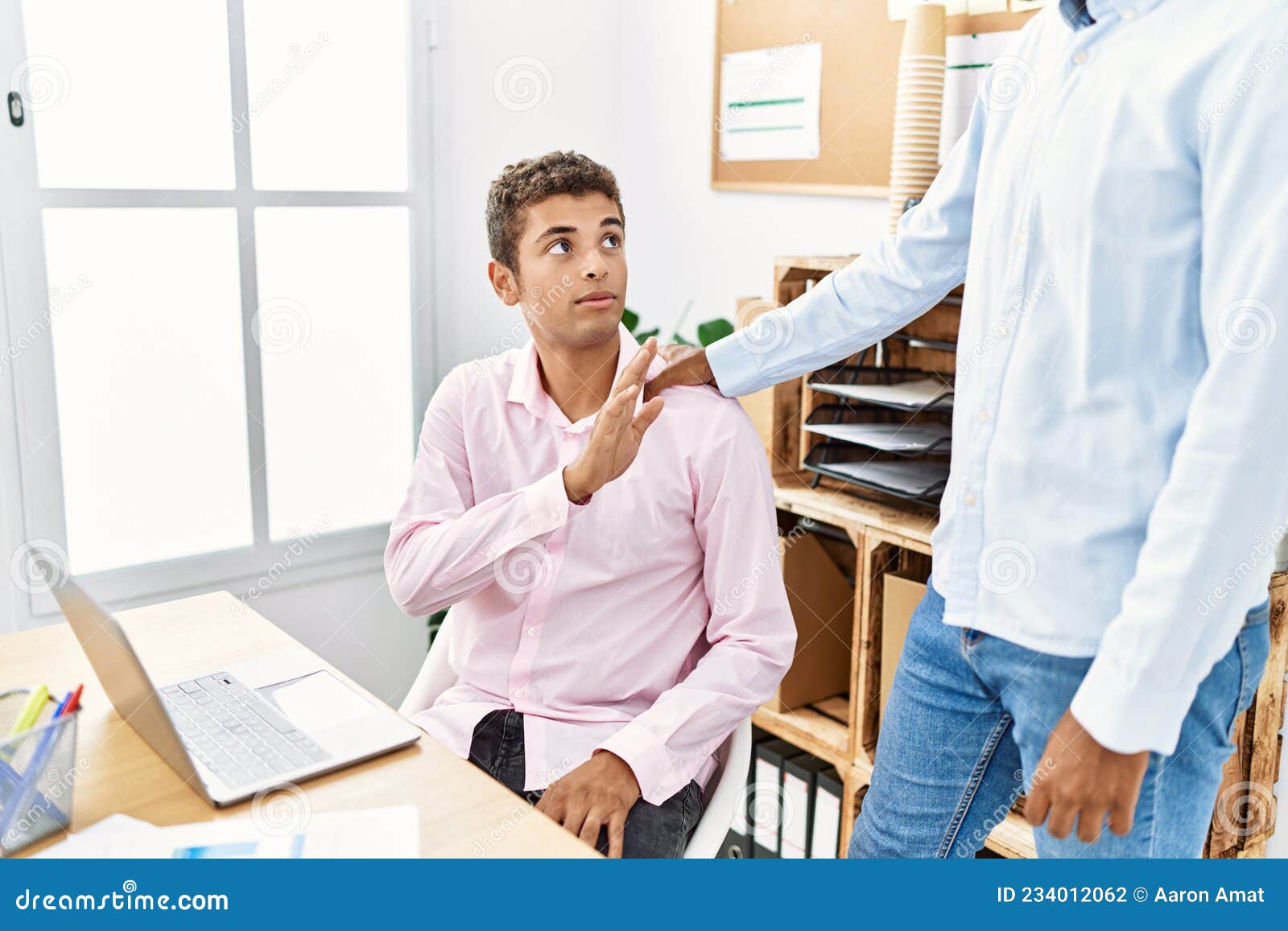 Two Men Suffering Business Bullying at Office Stock Photo - Image of ...