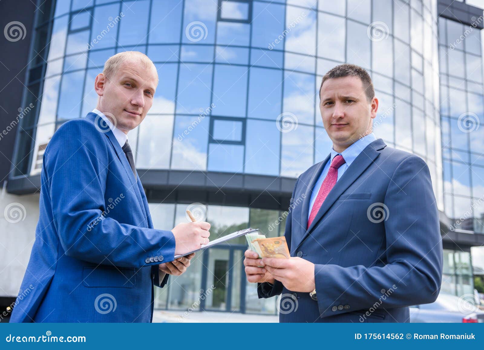 Two Men in Suit Making Deal Outdoors Stock Photo - Image of discussion ...