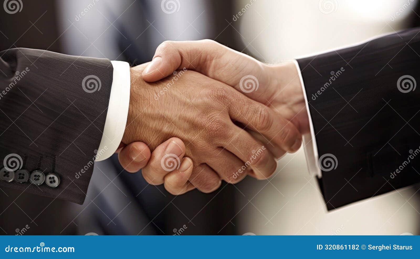 Two Men in Suits Shaking Hands with Each Other, AI Stock Photo - Image ...