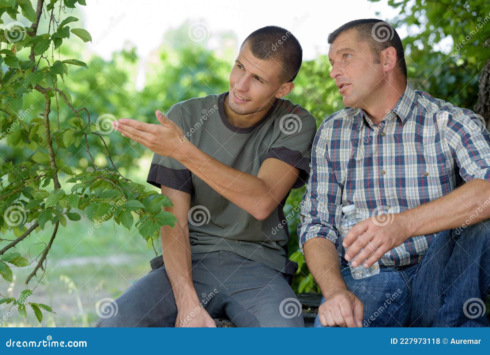 Two men taking break stock photo. Image of copyspace - 227973118
