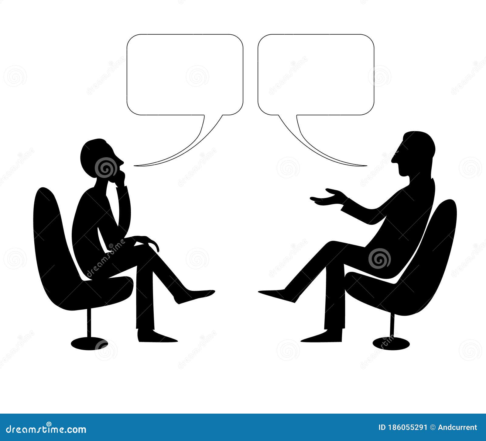 Two Men are Talking with Bubble. Vector Drawing Image. Stock Vector ...