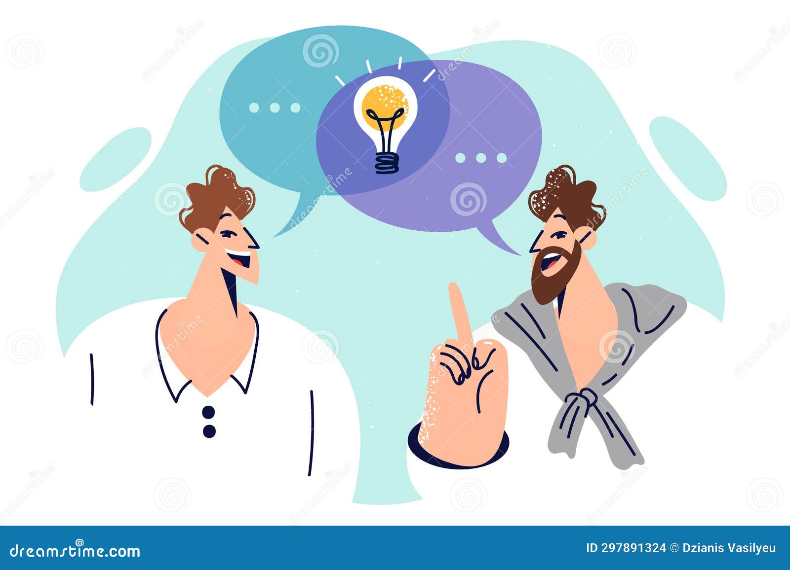 Two Men Talking, Exchanging Ideas and Brainstorming Together before ...