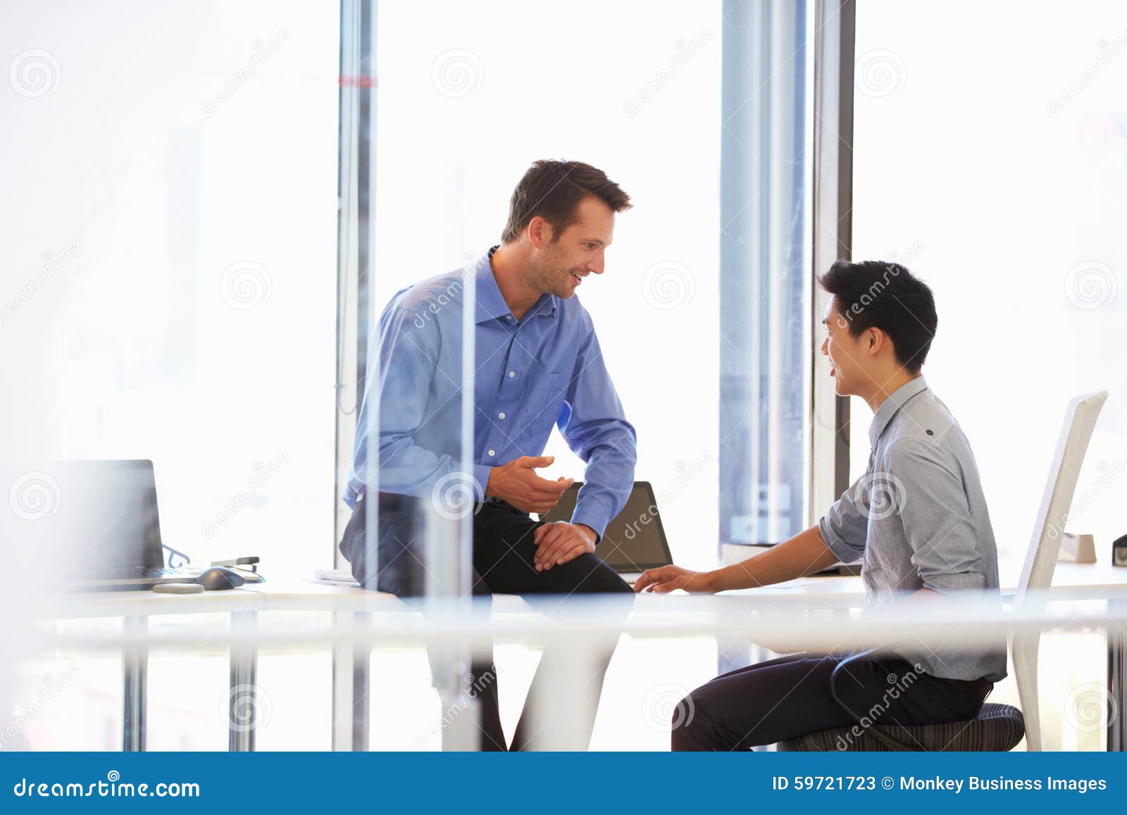 Two Men Talking in a Modern Office Stock Image - Image of collar ...