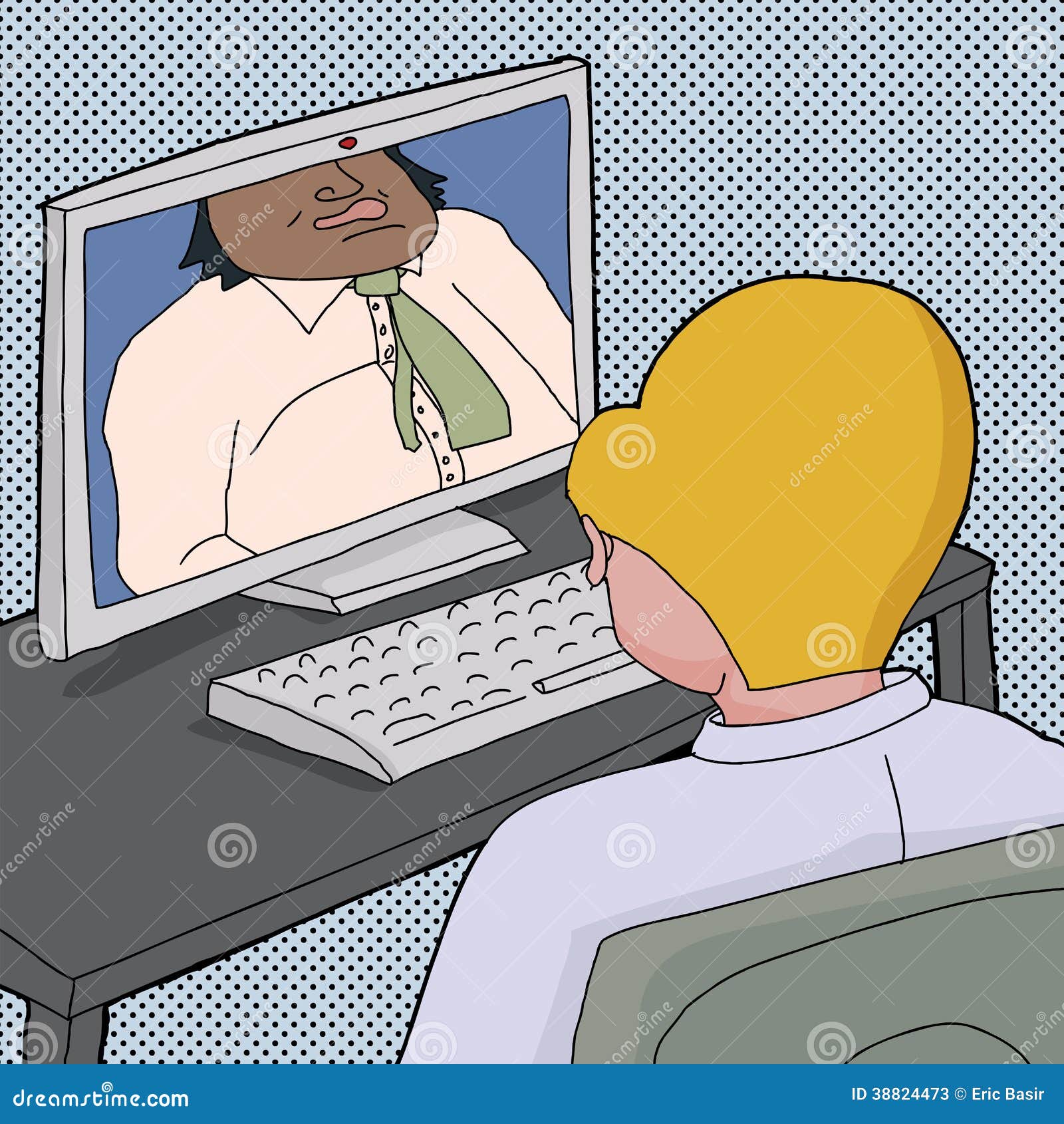Two Men Talking Online stock illustration. Illustration of coworker ...