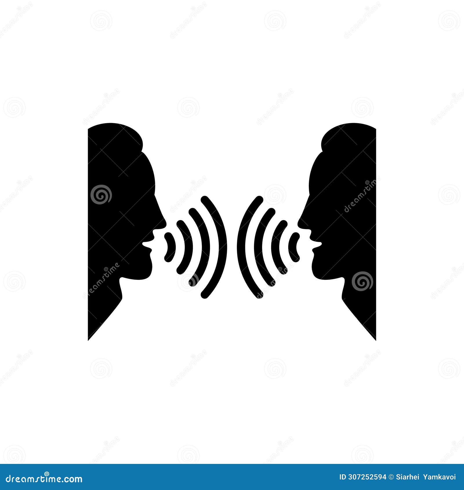 Two Men Talking Together. Conversation and Sound Waves Stock Vector ...