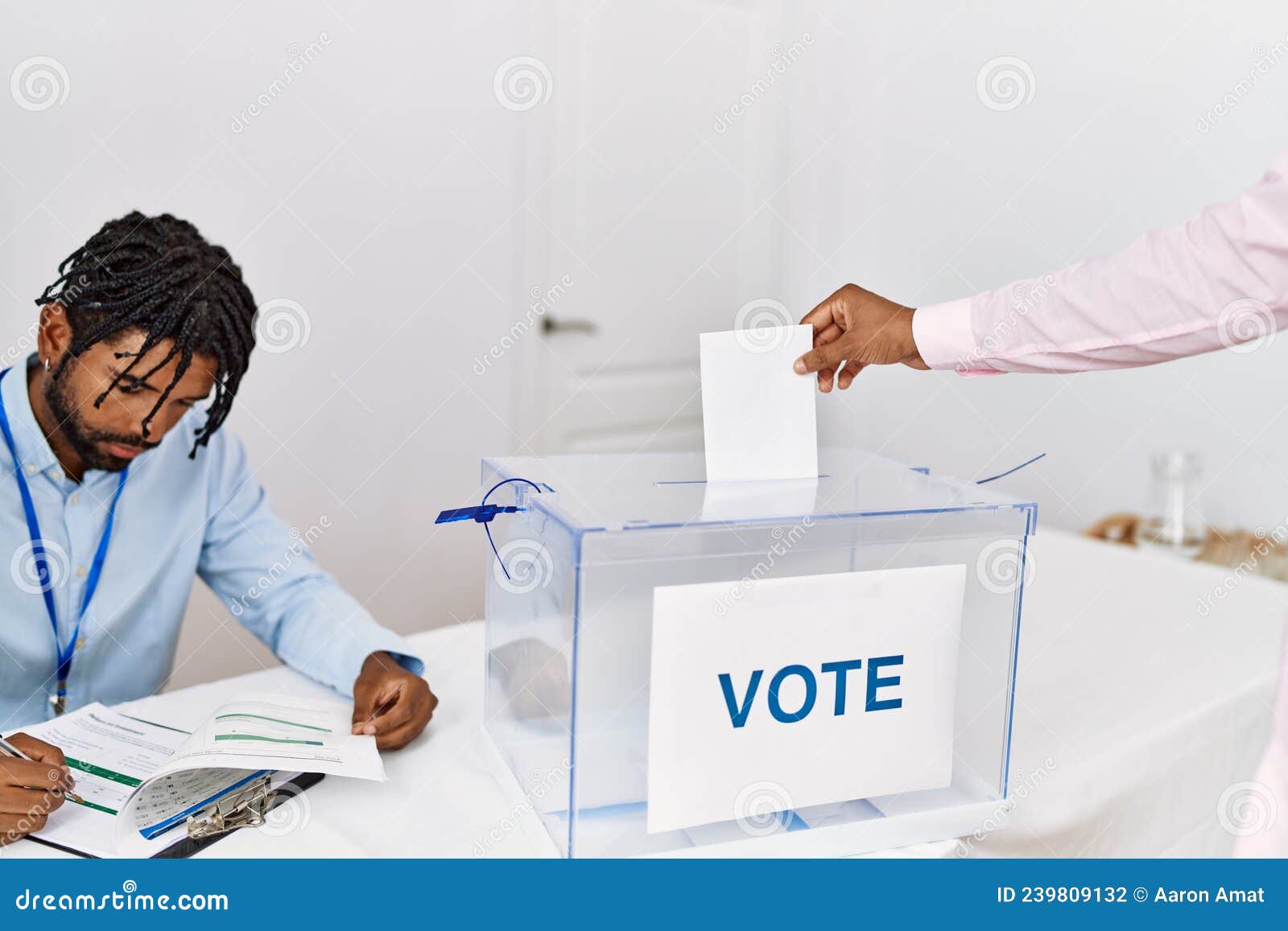 Two Men Voting at Electoral College Stock Photo - Image of vote ...