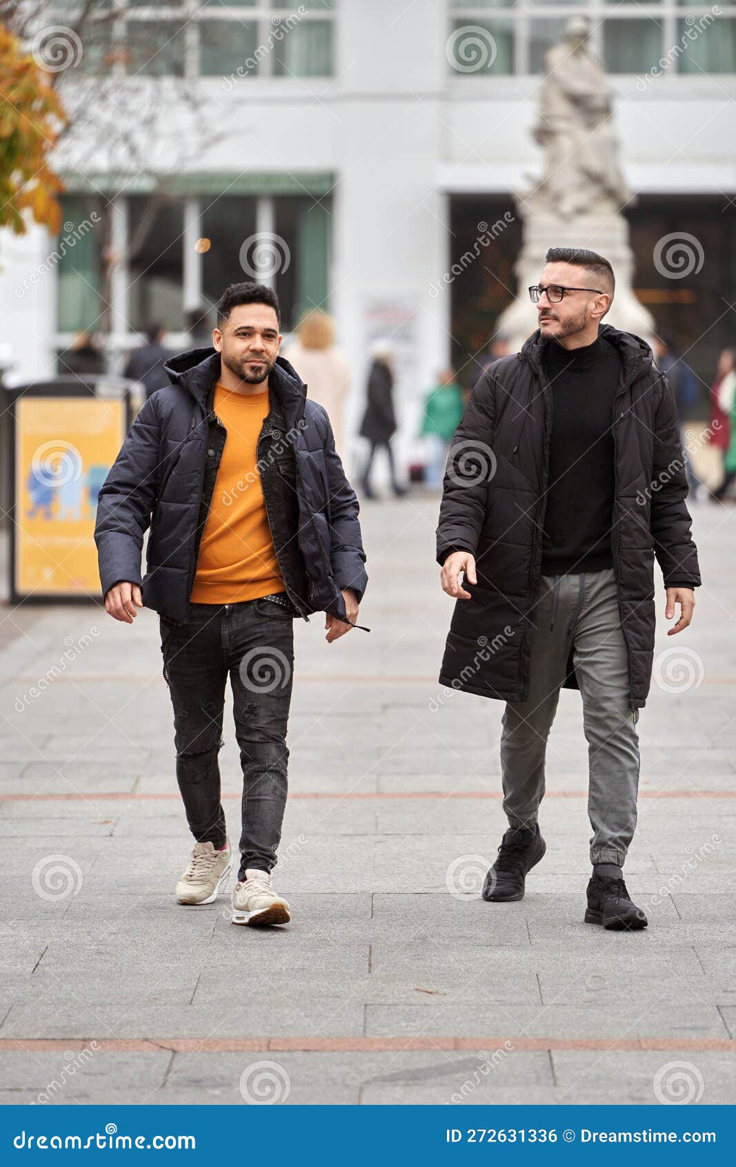 Two Men Walking on the City Street. Stock Photo - Image of clothes ...