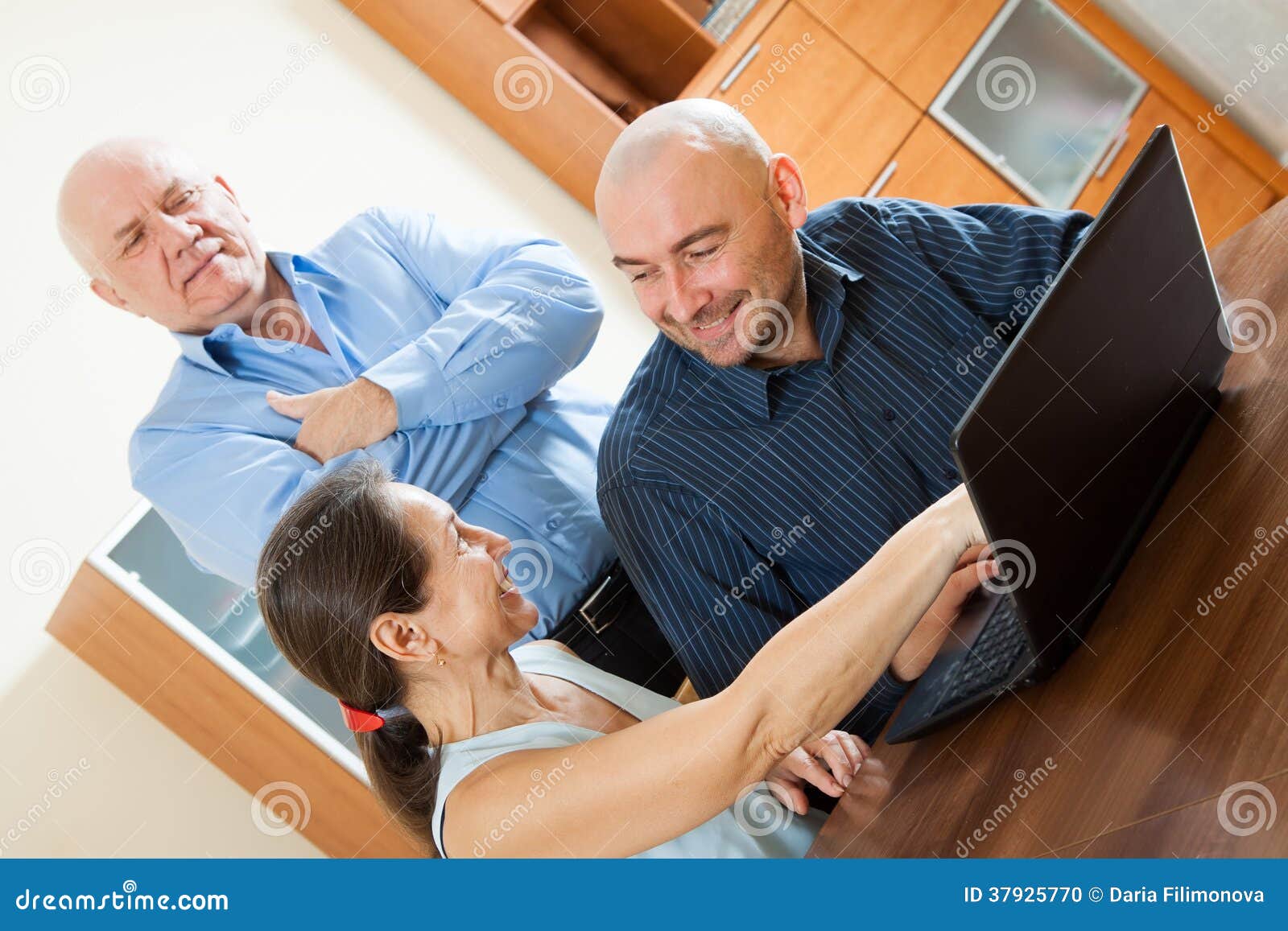 Two men and woman working stock photo. Image of interior - 37925770