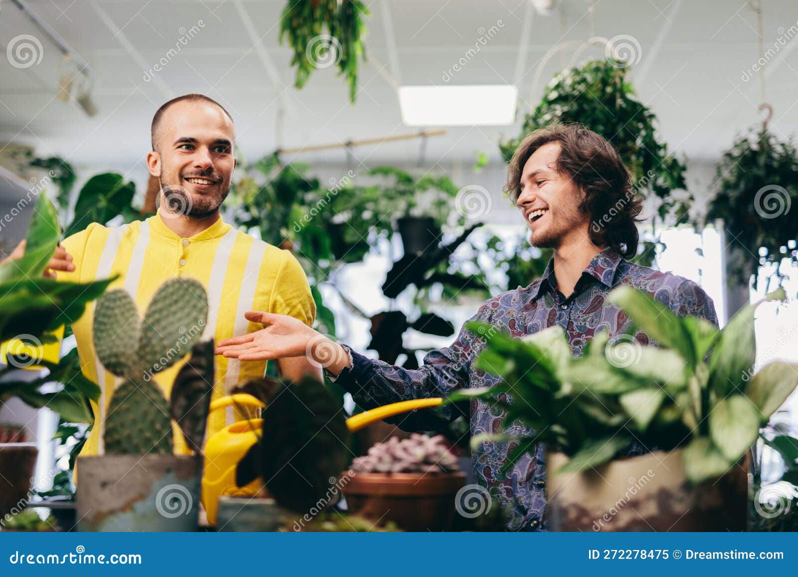 Two Men Work in Florist Shop. Stock Image - Image of arrangement ...