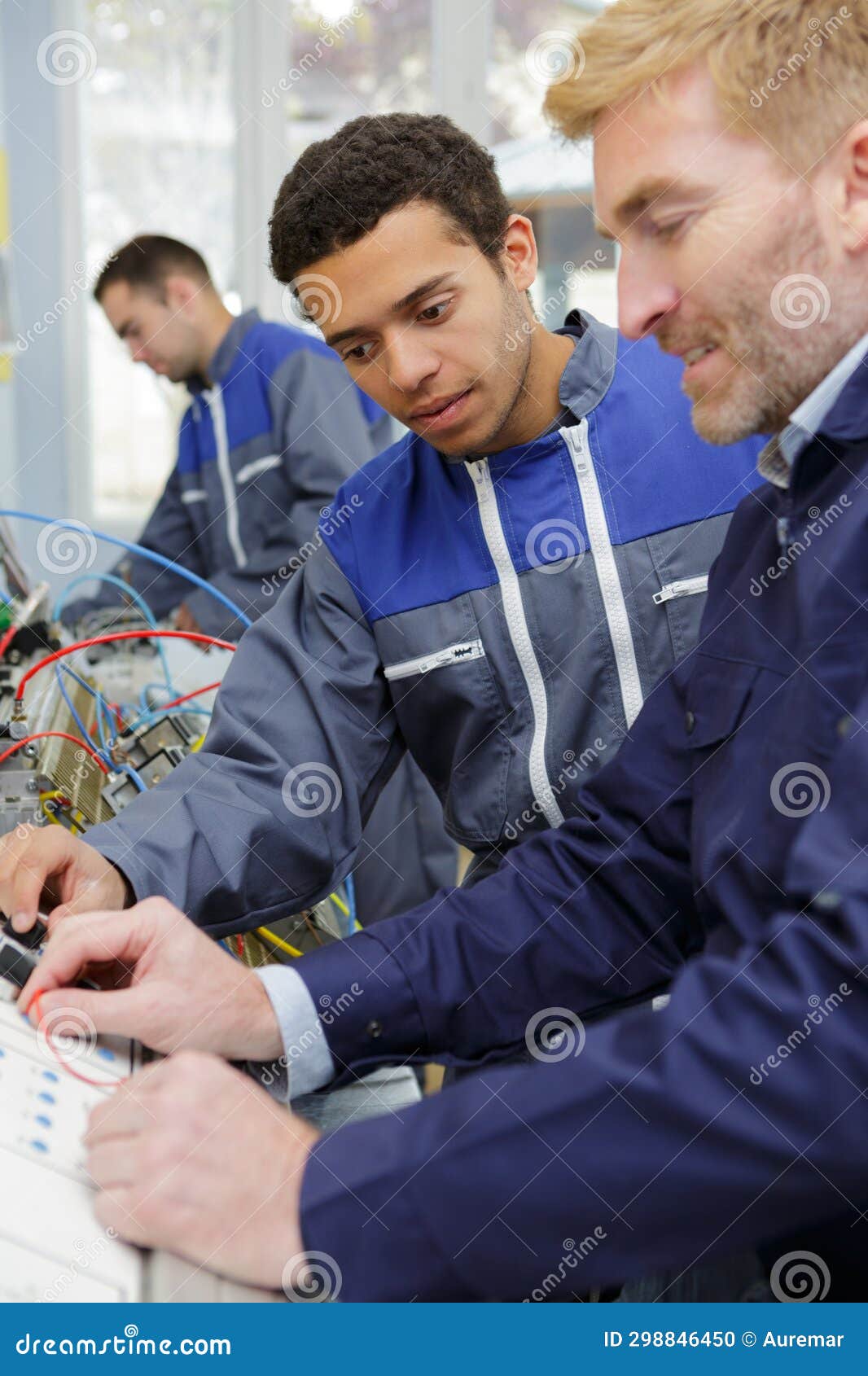 Two Men Working with Cables Stock Photo - Image of crew, contractors ...
