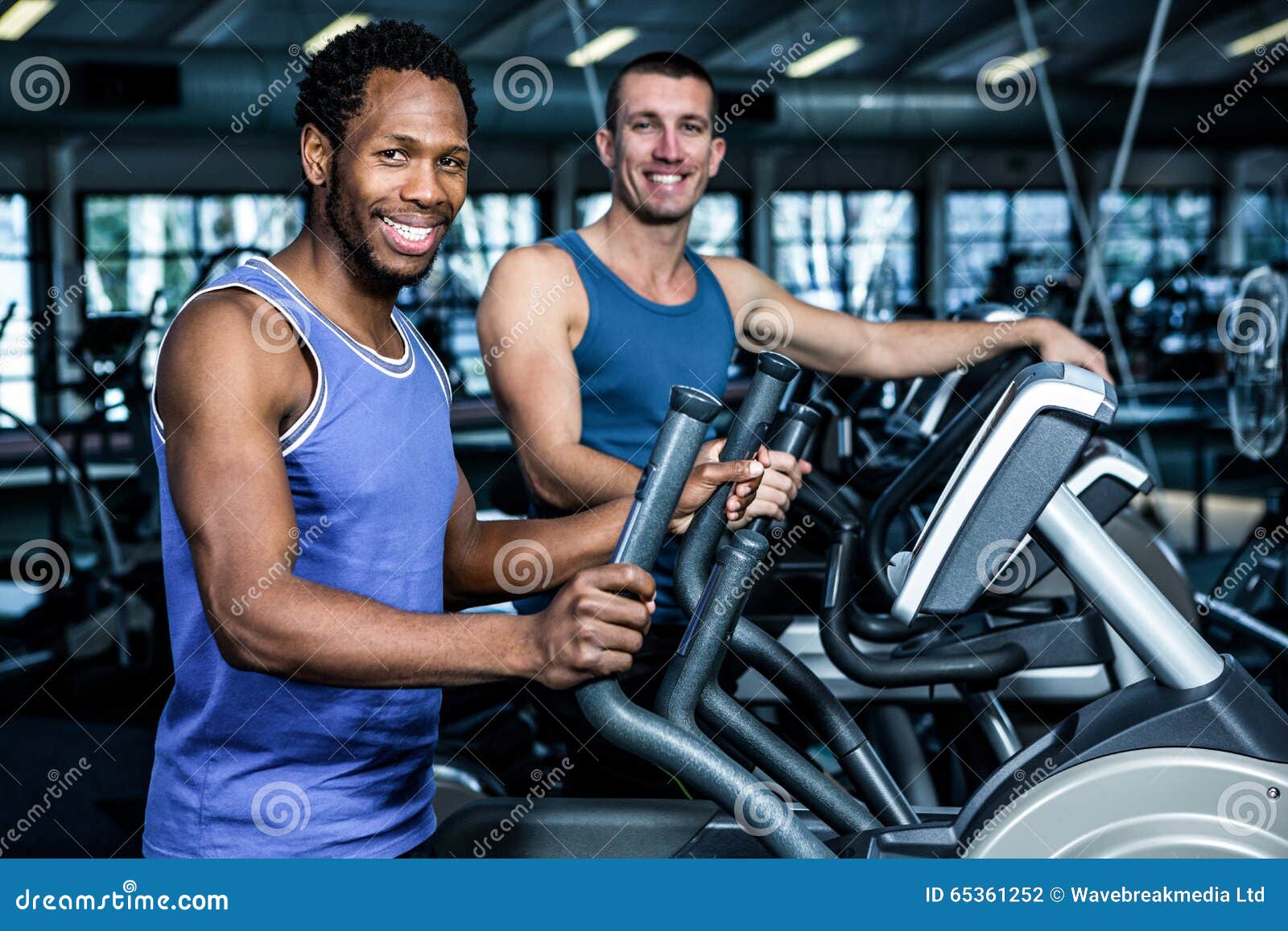 Two Men Working Out Together Stock Photo - Image of athletic, club ...