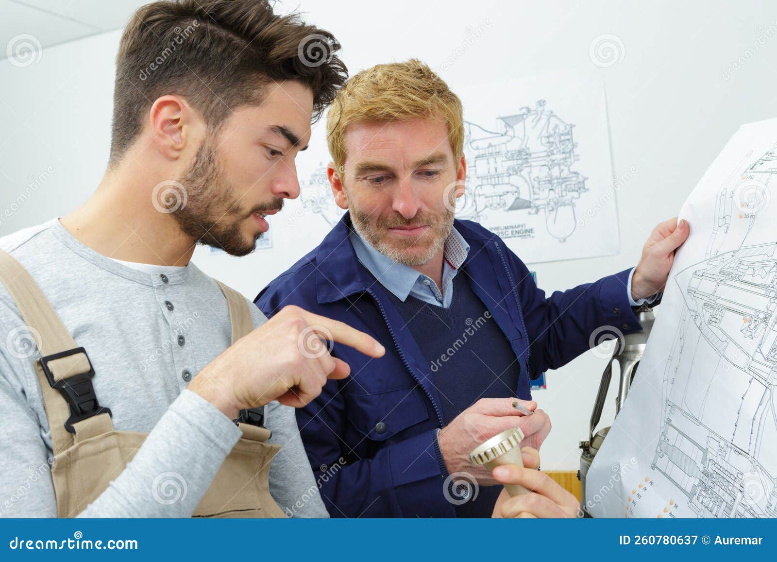 Two Men Working in Workshop Stock Image - Image of together, supervisor ...