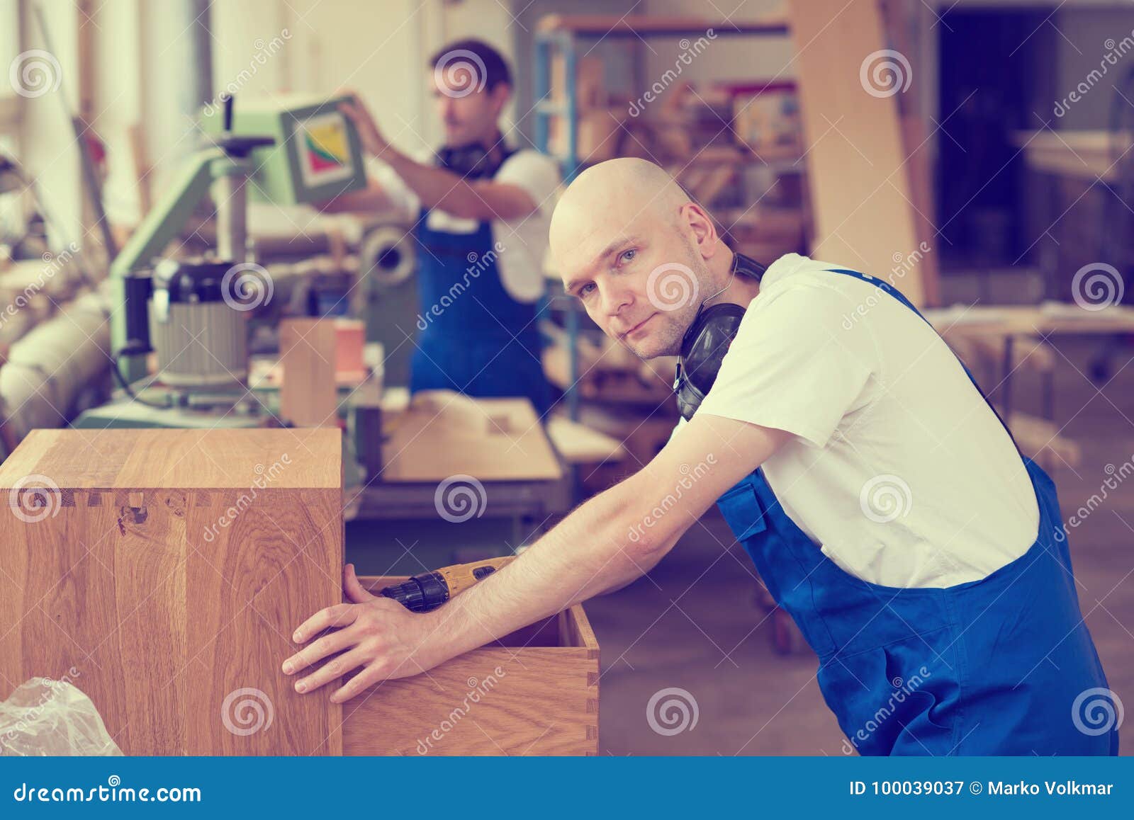 Two Worker in a Carpenter`s Workshop Stock Image - Image of furniture ...