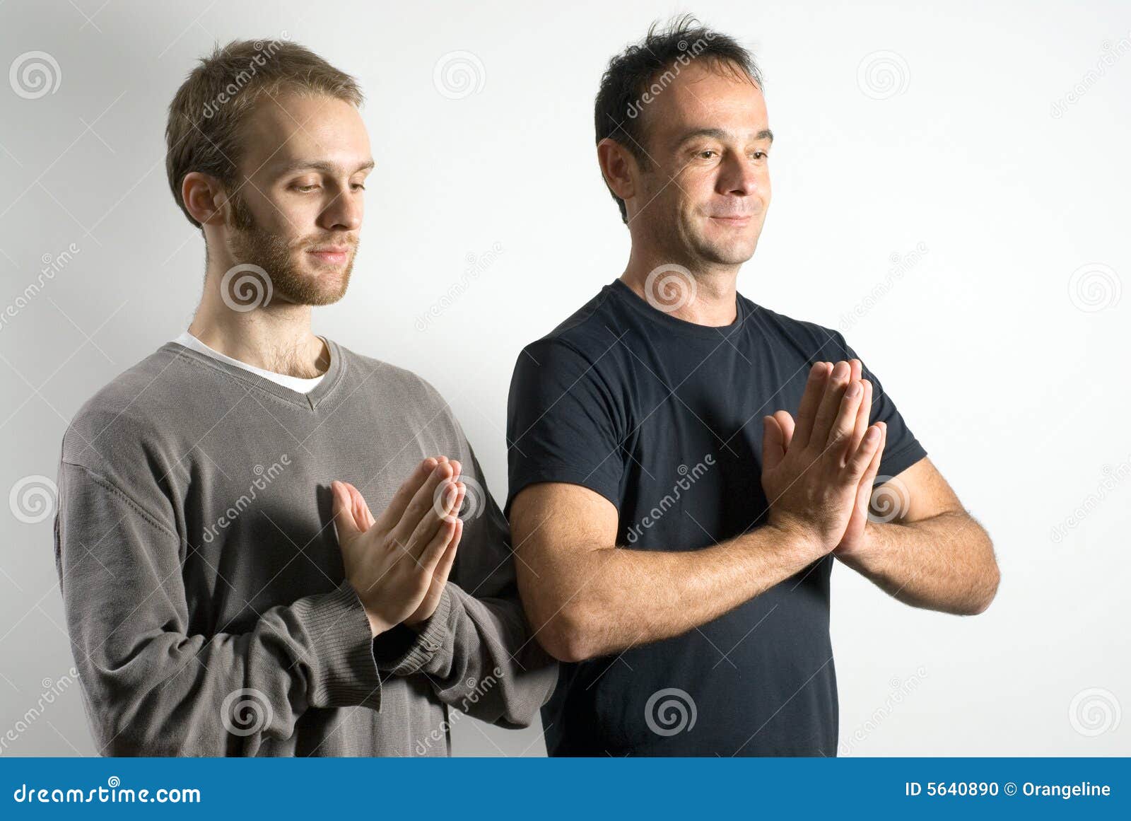Two Men in a Yoga Pose - Horizontal Stock Photo - Image of male ...