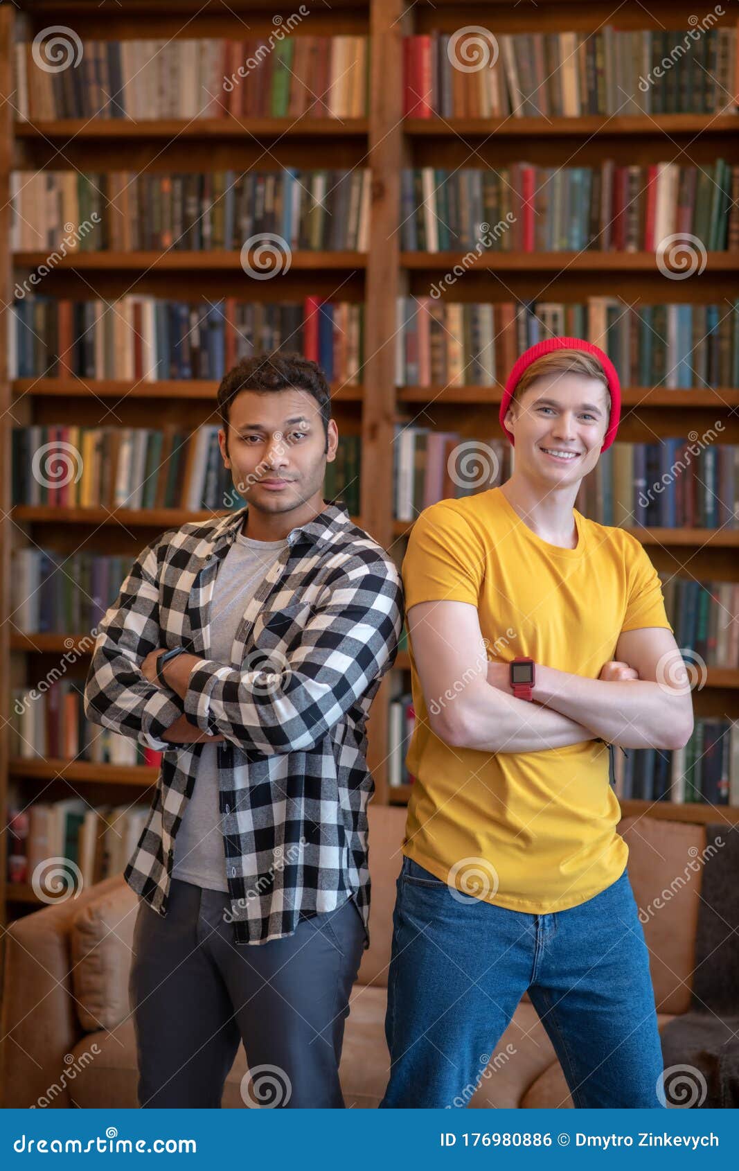 Two Young Handsome Men Standing in the Room Stock Photo - Image of ...