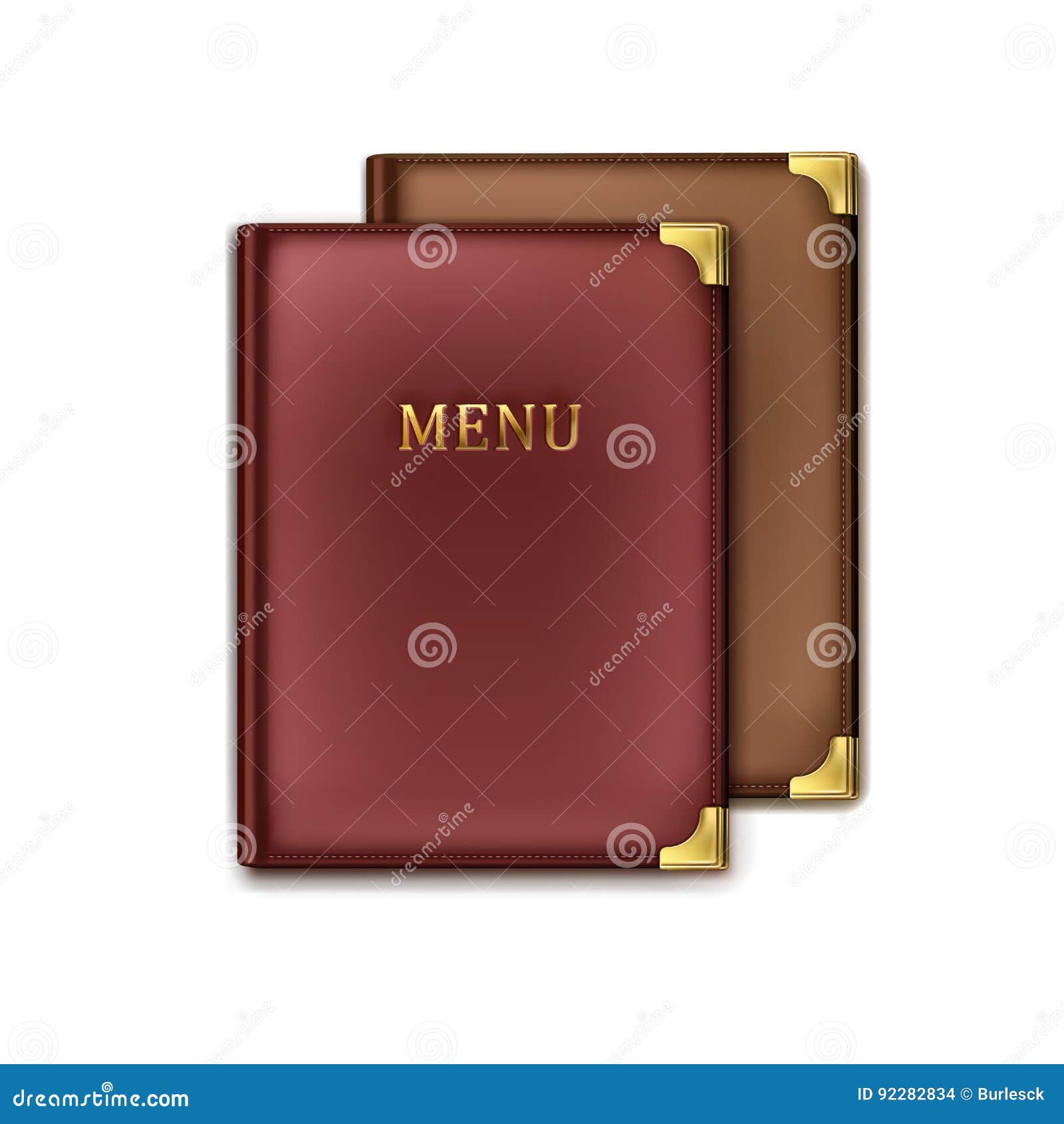 Two menu books stock vector. Illustration of paper, background - 92282834