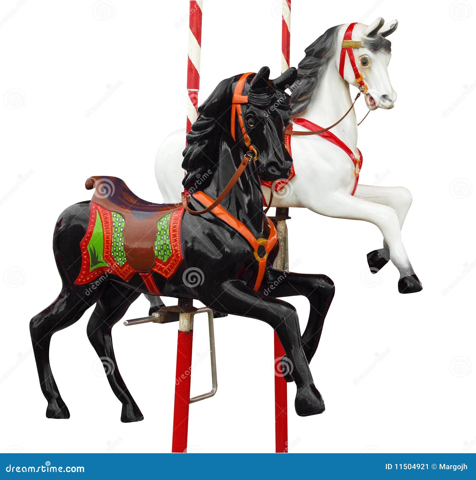 Two Merry-Go-Round Horses stock image. Image of entertainment - 11504921
