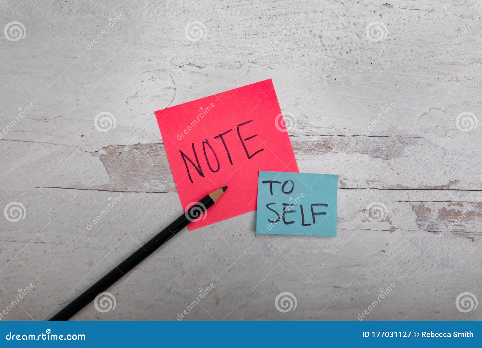 Two Messages on Posted Notes Word Note and To Self Sign To Remember ...