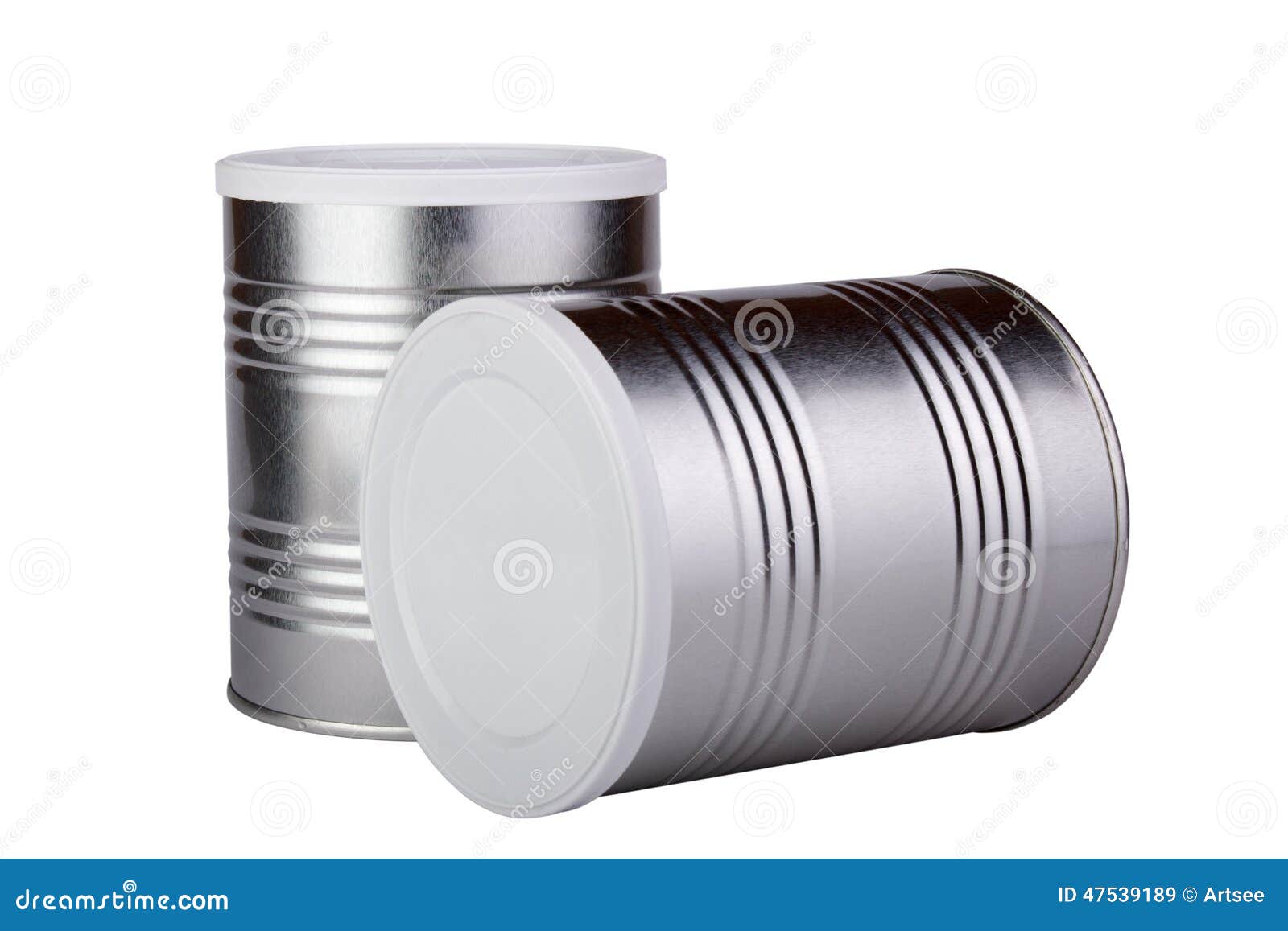 Two metal cans. stock image. Image of goods, group, path - 47539189