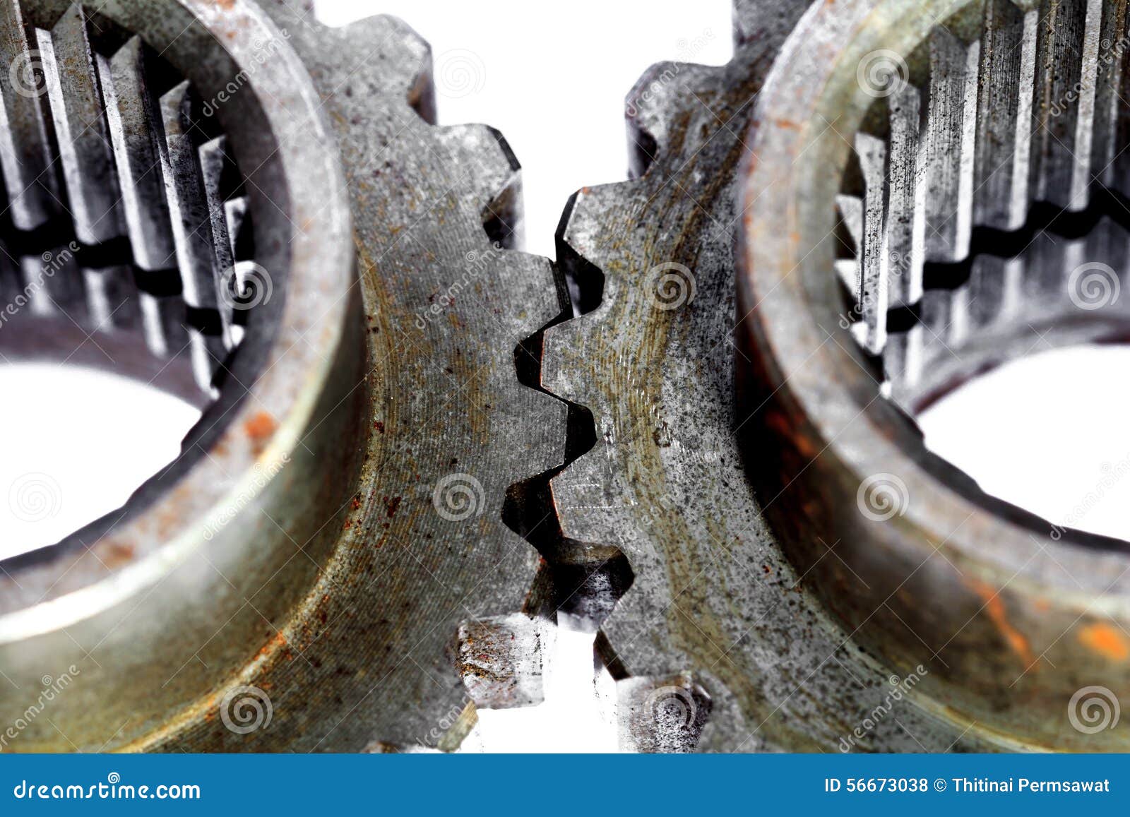 Two metal cog gears stock photo. Image of interlocking - 56673038