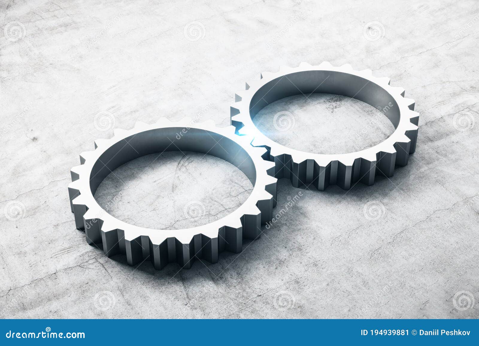 Two Metal Cog Gears on Concrete Table Stock Illustration - Illustration ...