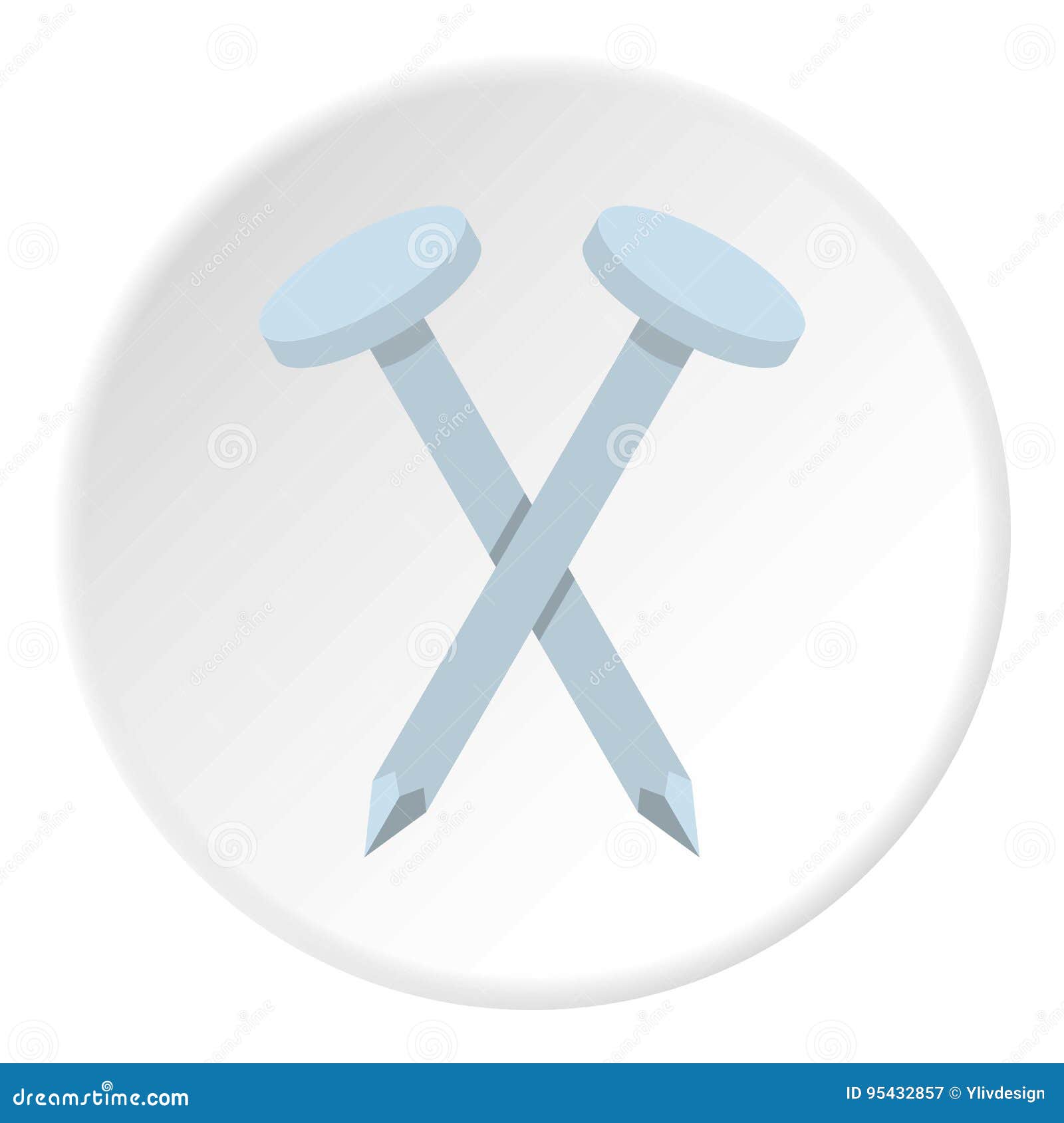 Two Metal Nails Icon Circle Stock Vector - Illustration of industrial ...