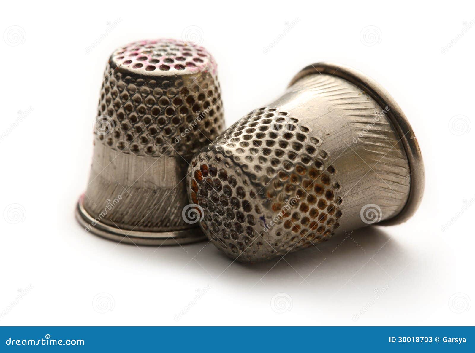 Two metal sewing thimbles stock image. Image of haberdashery - 30018703