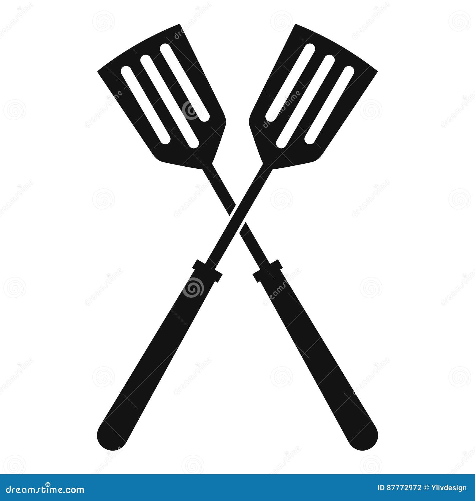 Two Metal Spatulas Icon, Simple Style Stock Vector - Illustration of ...