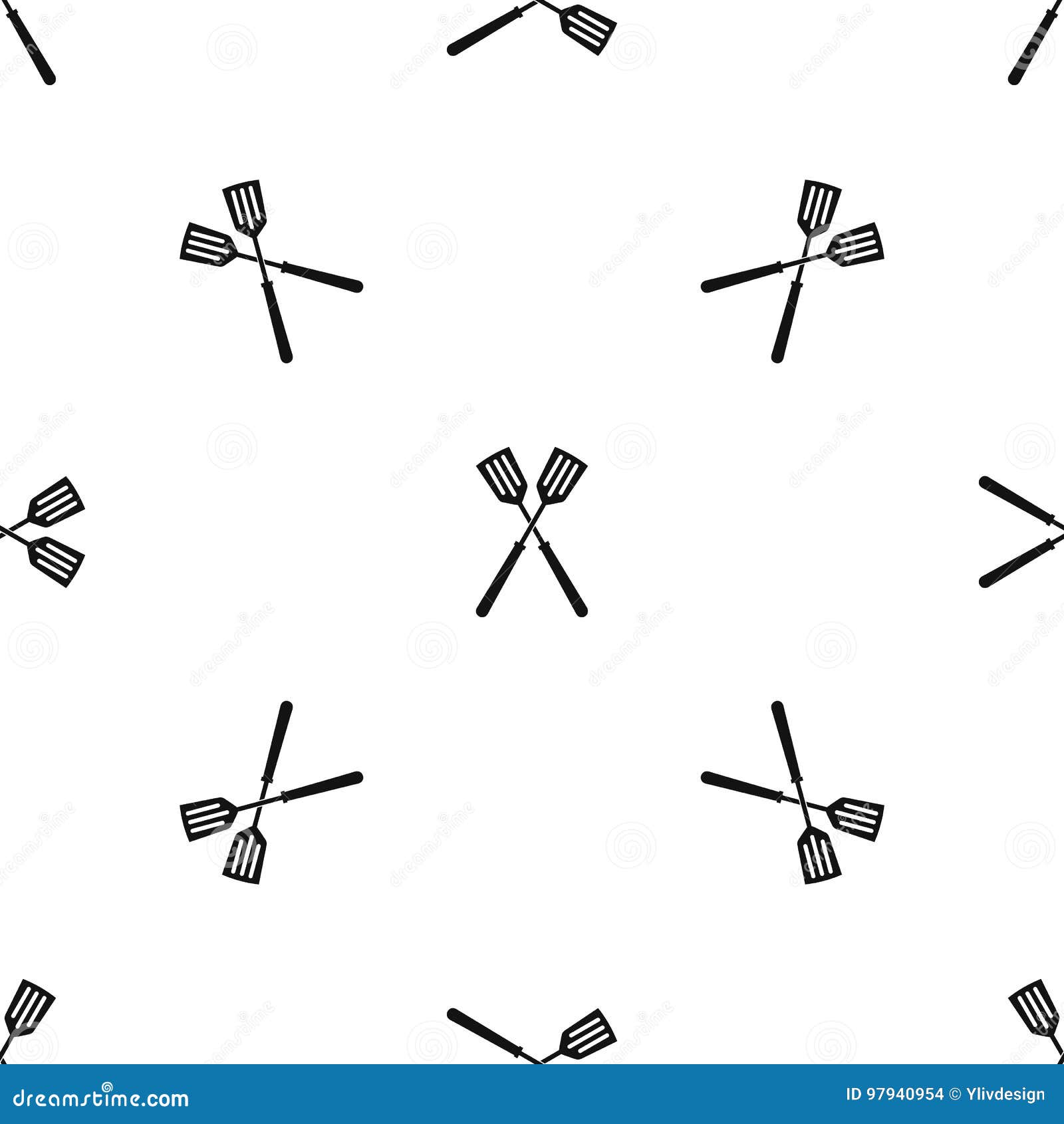 Two Metal Spatulas Pattern Seamless Black Stock Vector - Illustration ...