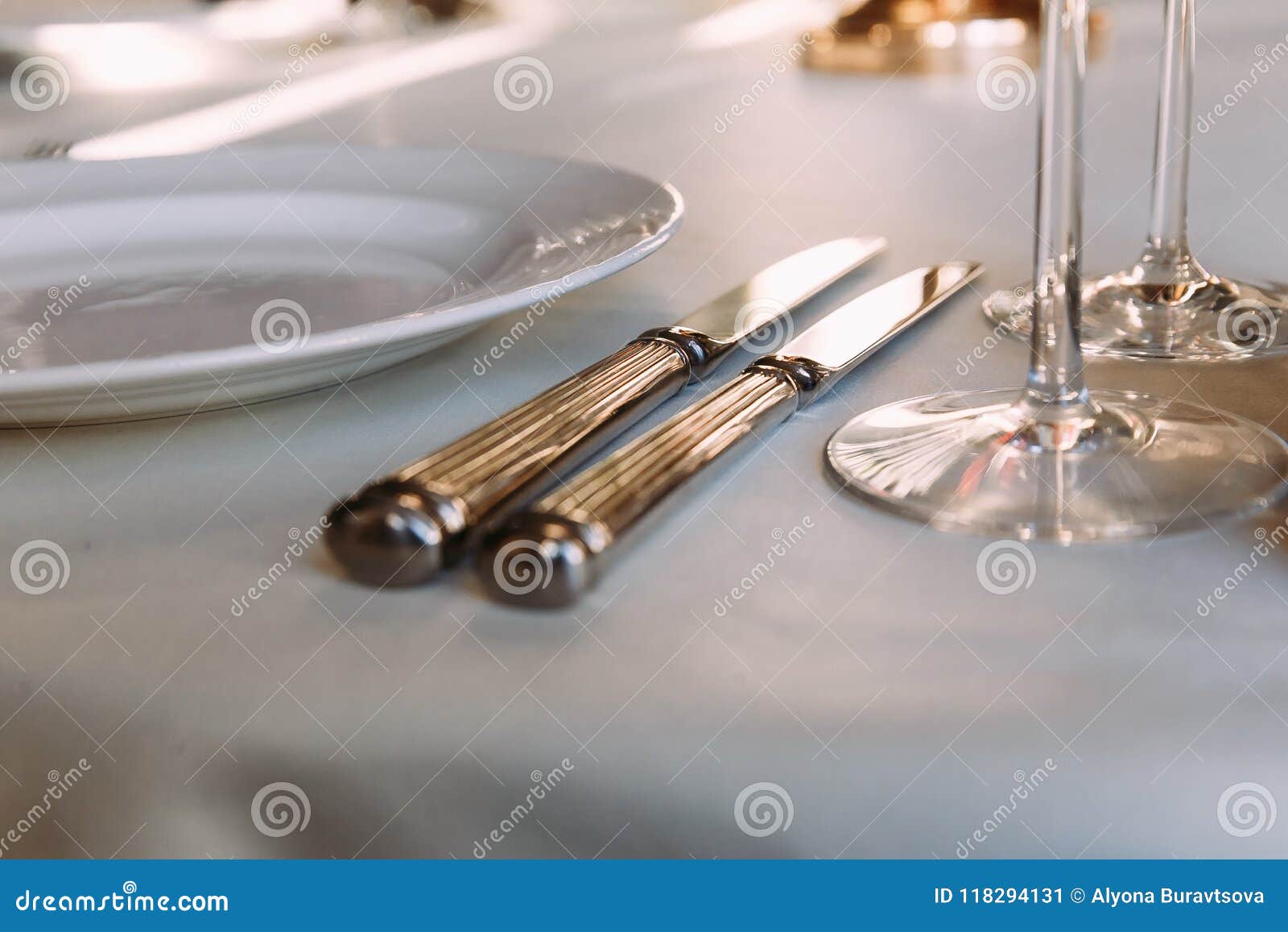 Two metal table knives stock image. Image of plate, clean - 118294131