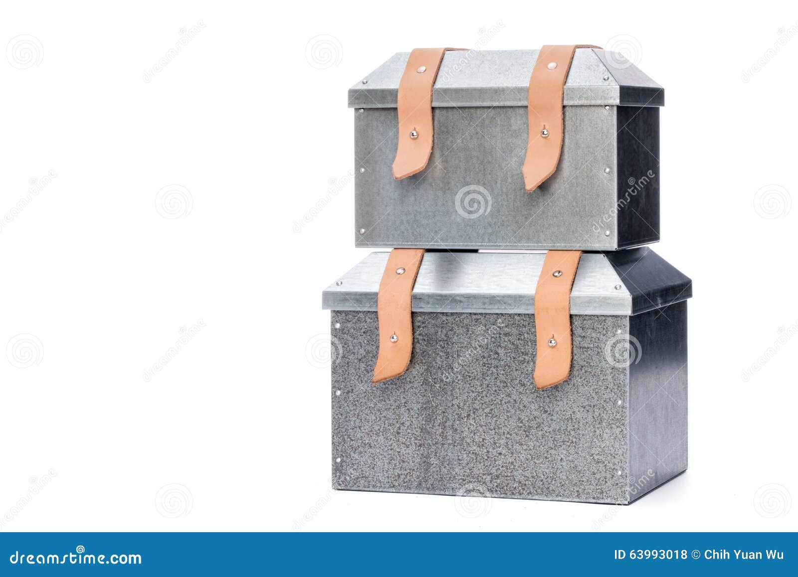 Two Metal Tool Box Stacking on White Background Stock Photo - Image of ...