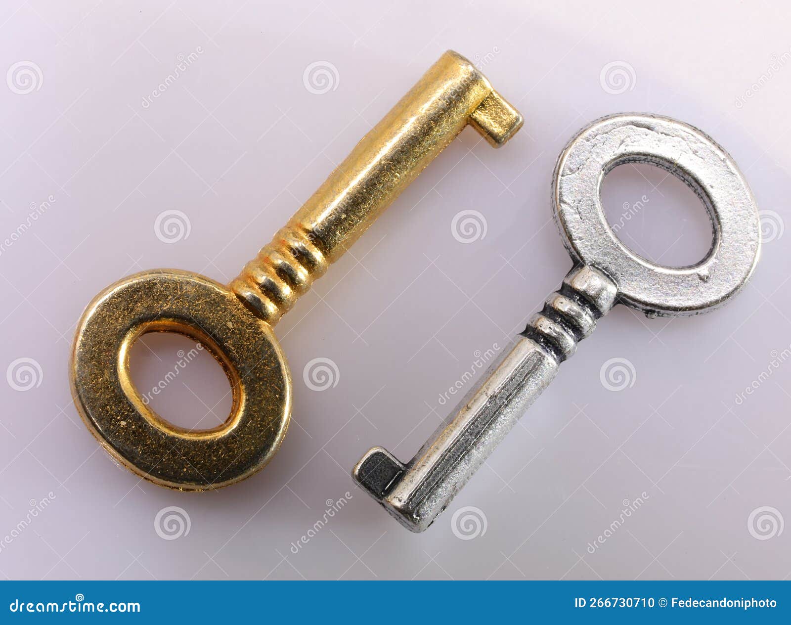 Two Metallic Key of Silver and Golden Color Stock Photo - Image of ...