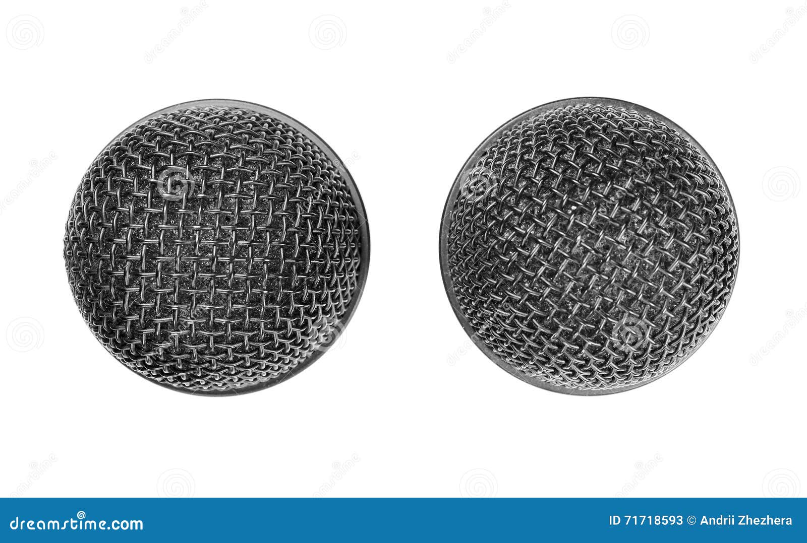 Two Microphone Heads on White Background Stock Image - Image of closeup ...